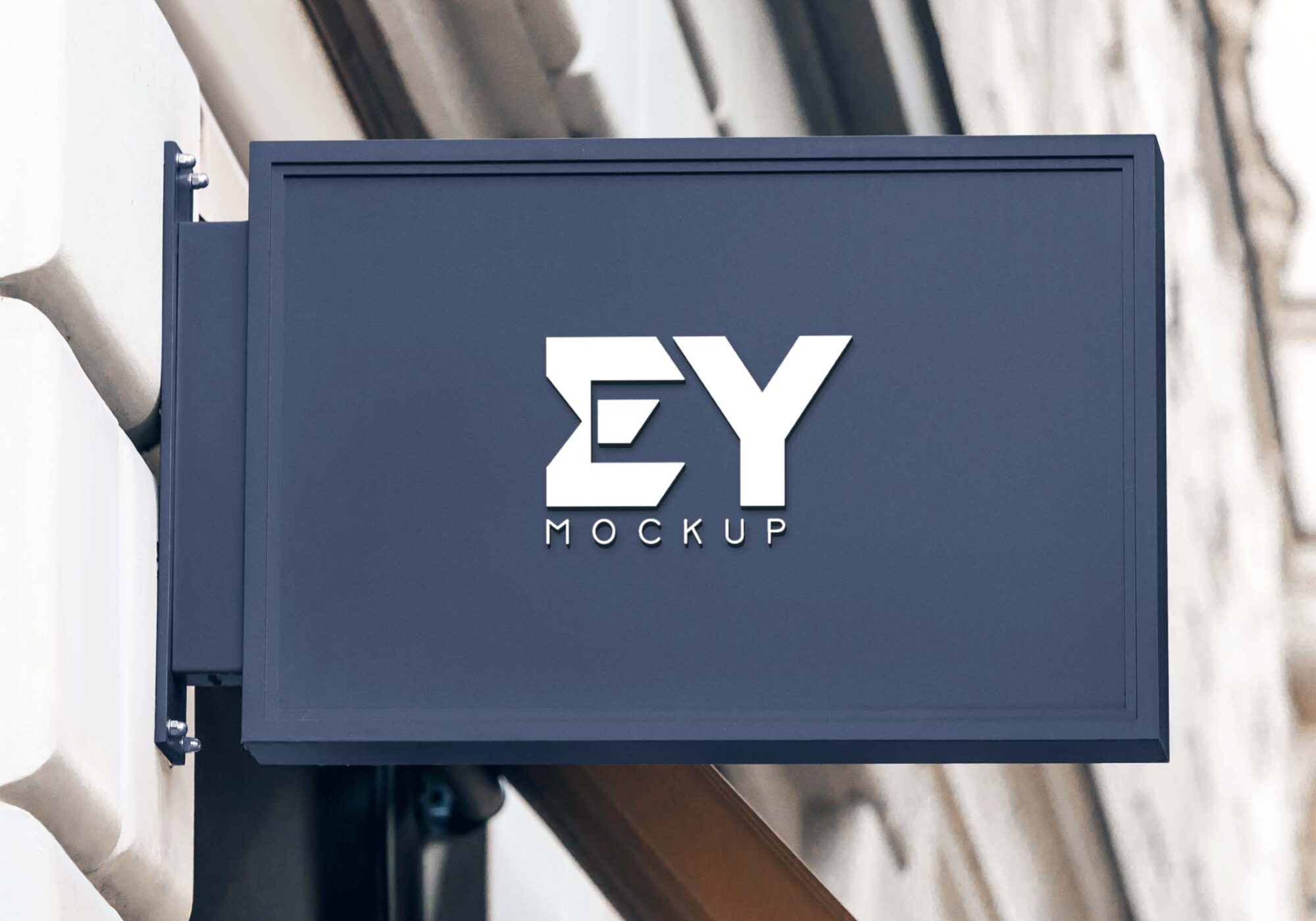 Free Store Sign Logo Mockup Download