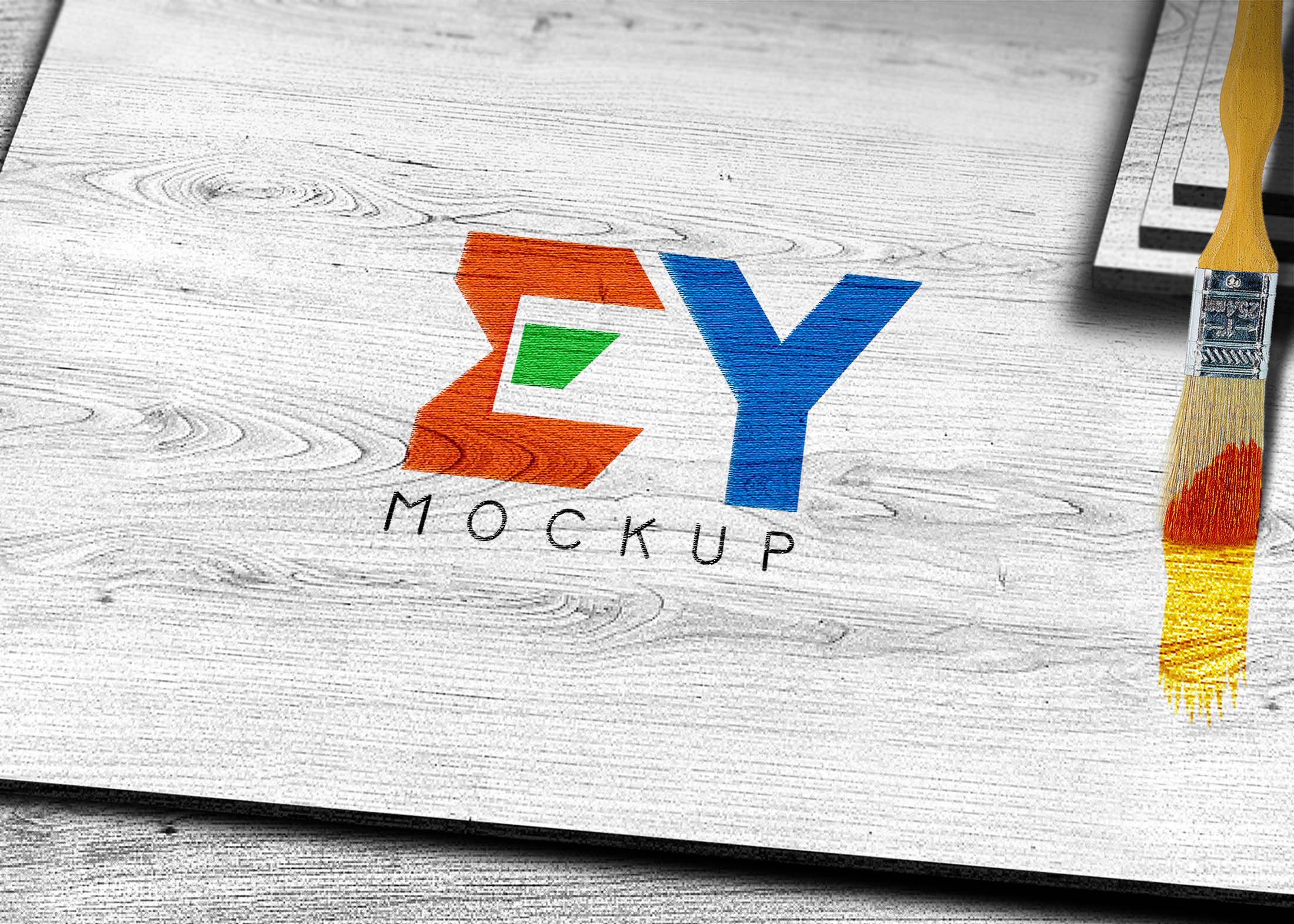 Wood Logo Mockup for Laser Engraving