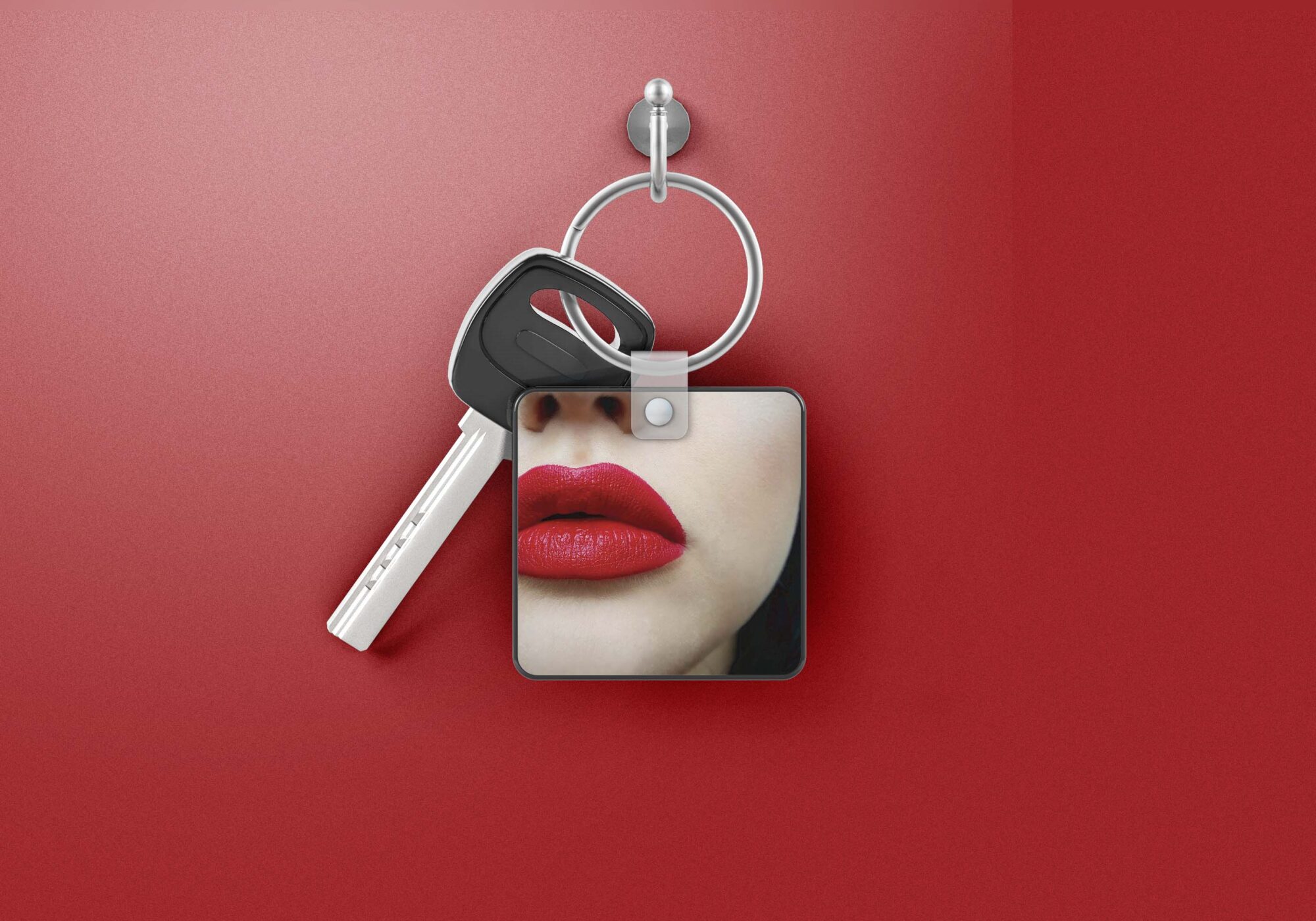 Free Square Keychain Mockup Download