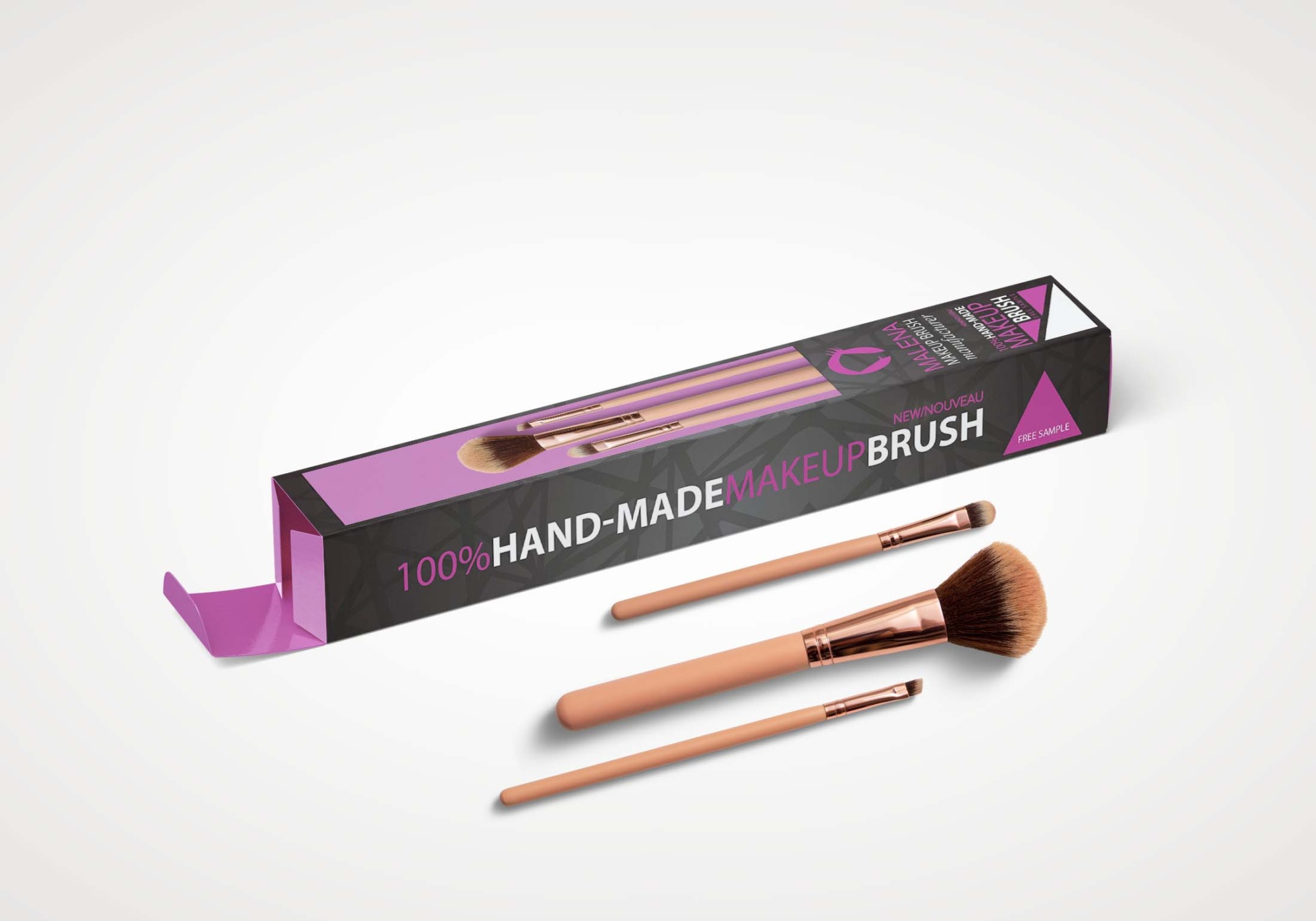 Stylish Makeup Brush Box Mockup