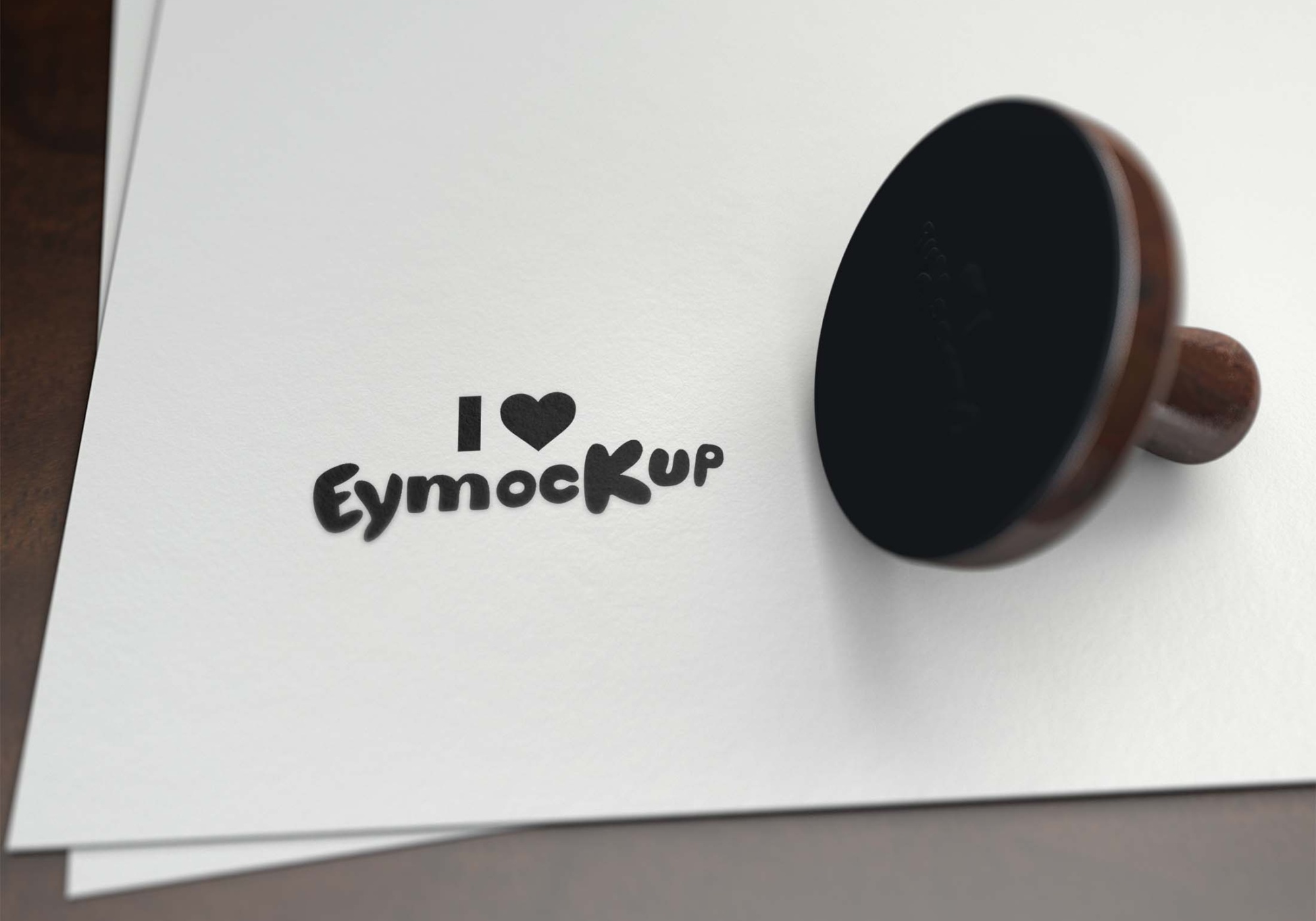 Stylish Round Stamp Logo Mockup Free