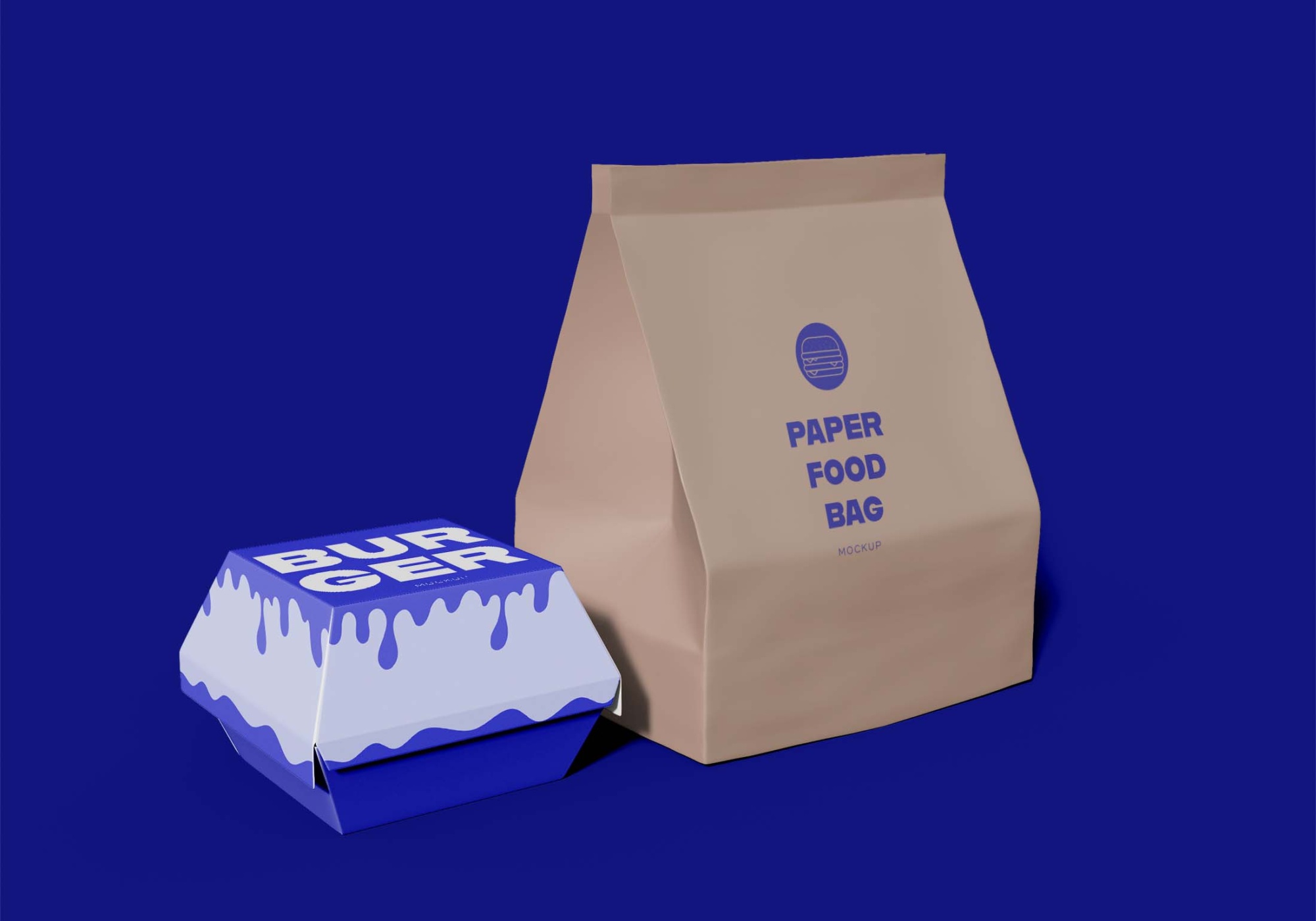 Downloadable Burger Packaging Mockup Free