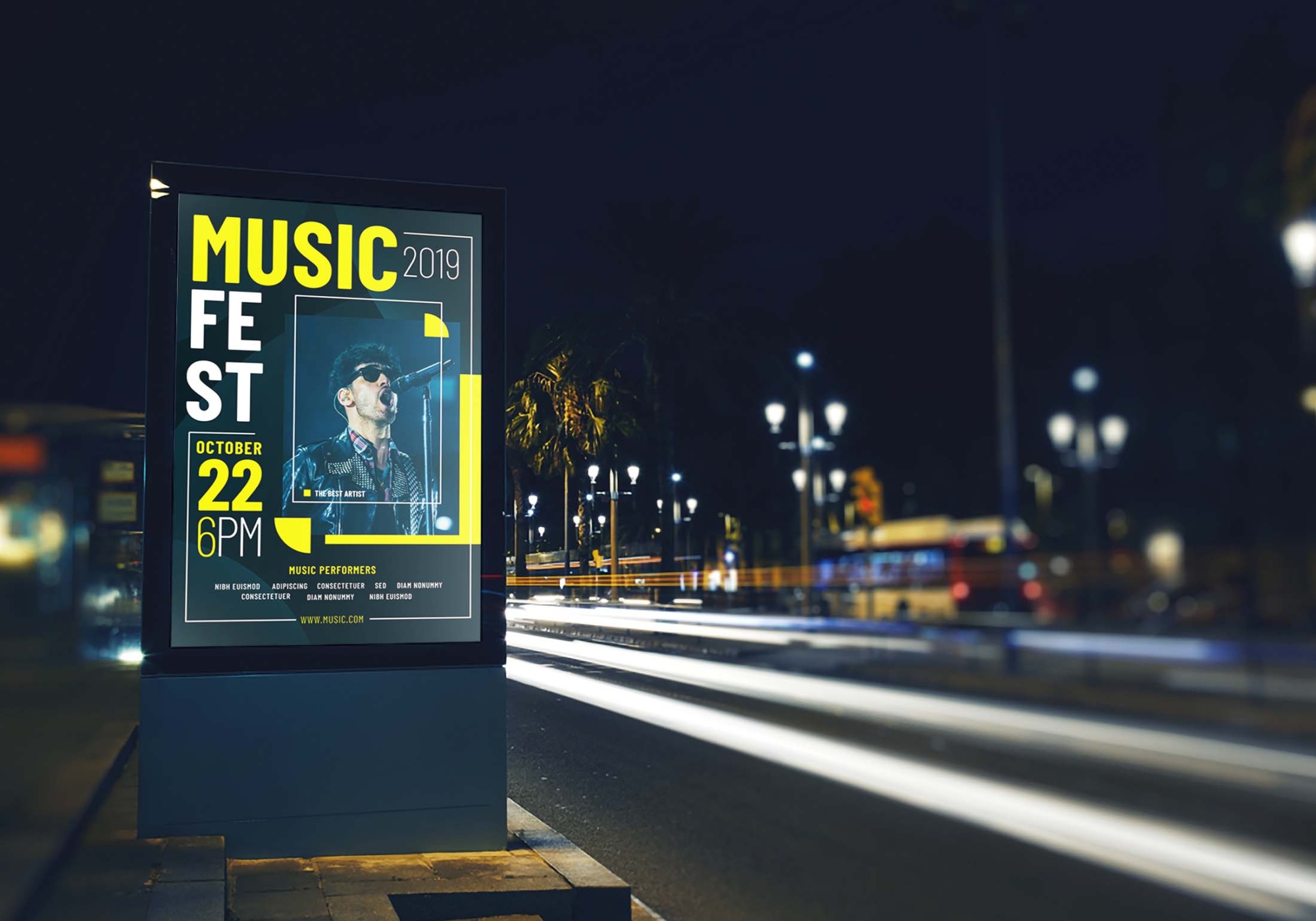 Bus Stop Banner Mockup Download