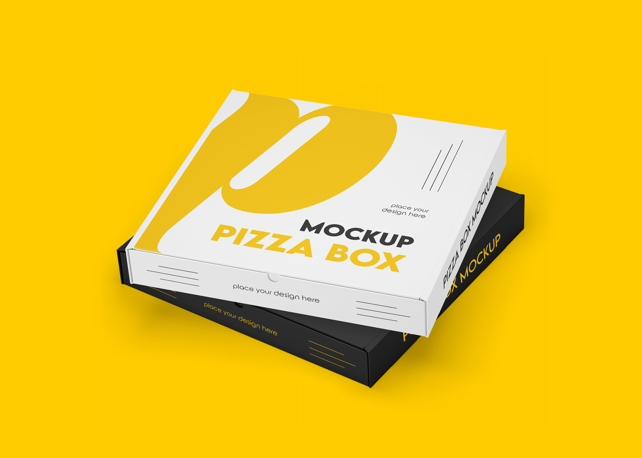Stylish Double Pizza Box Mockup