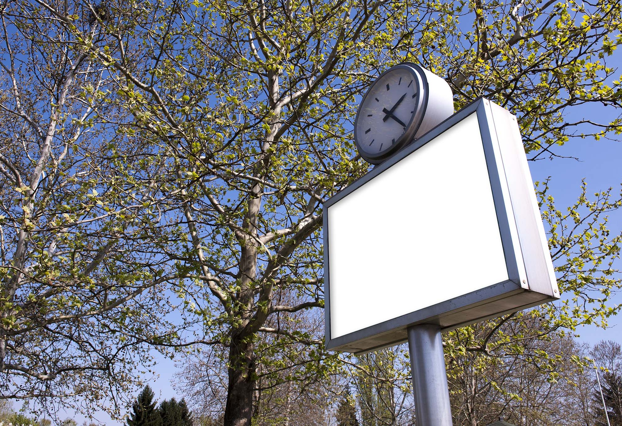 Realistic Roadside Clock Mockup Download