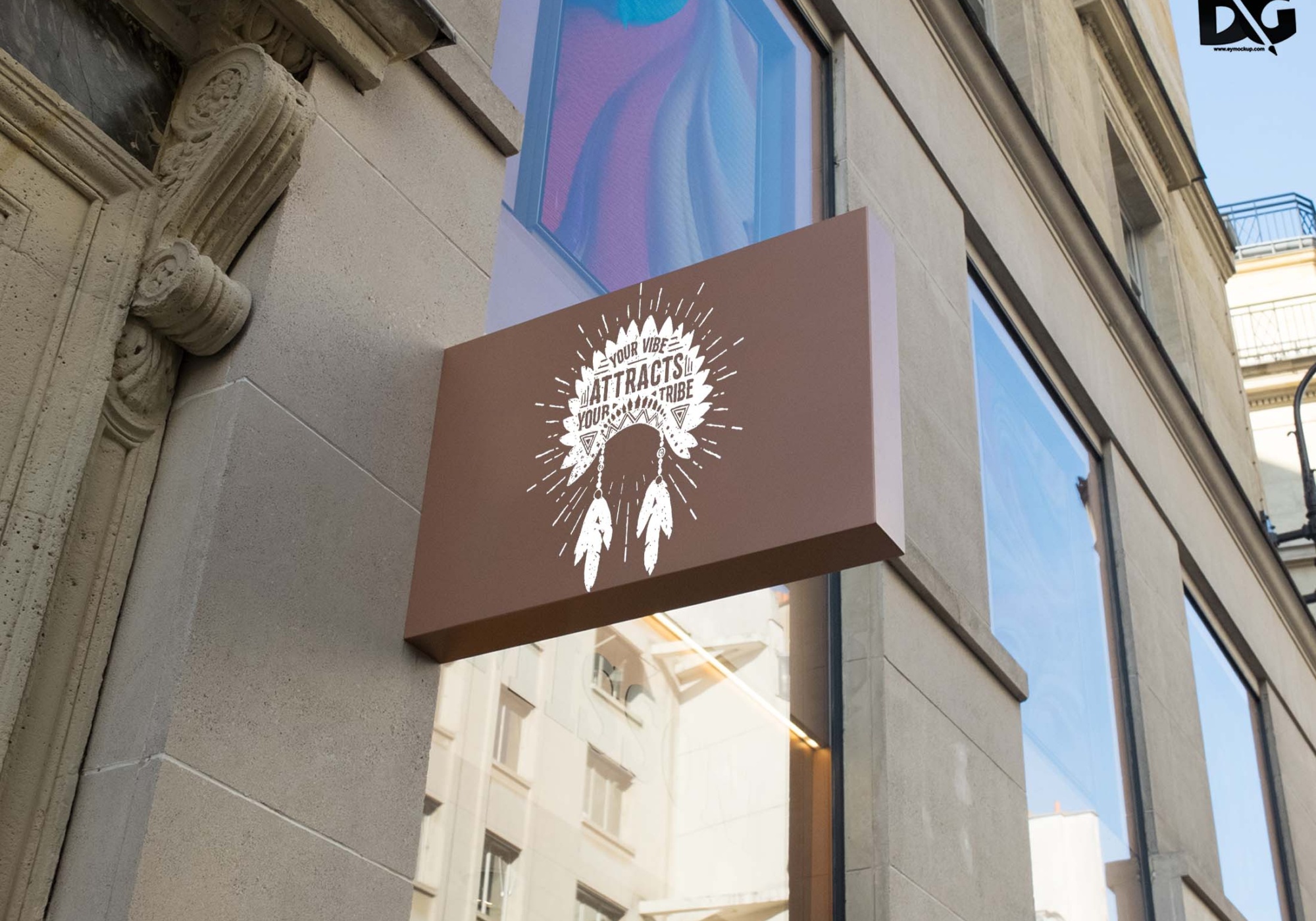 Realistic Street Shop Signs Mockup