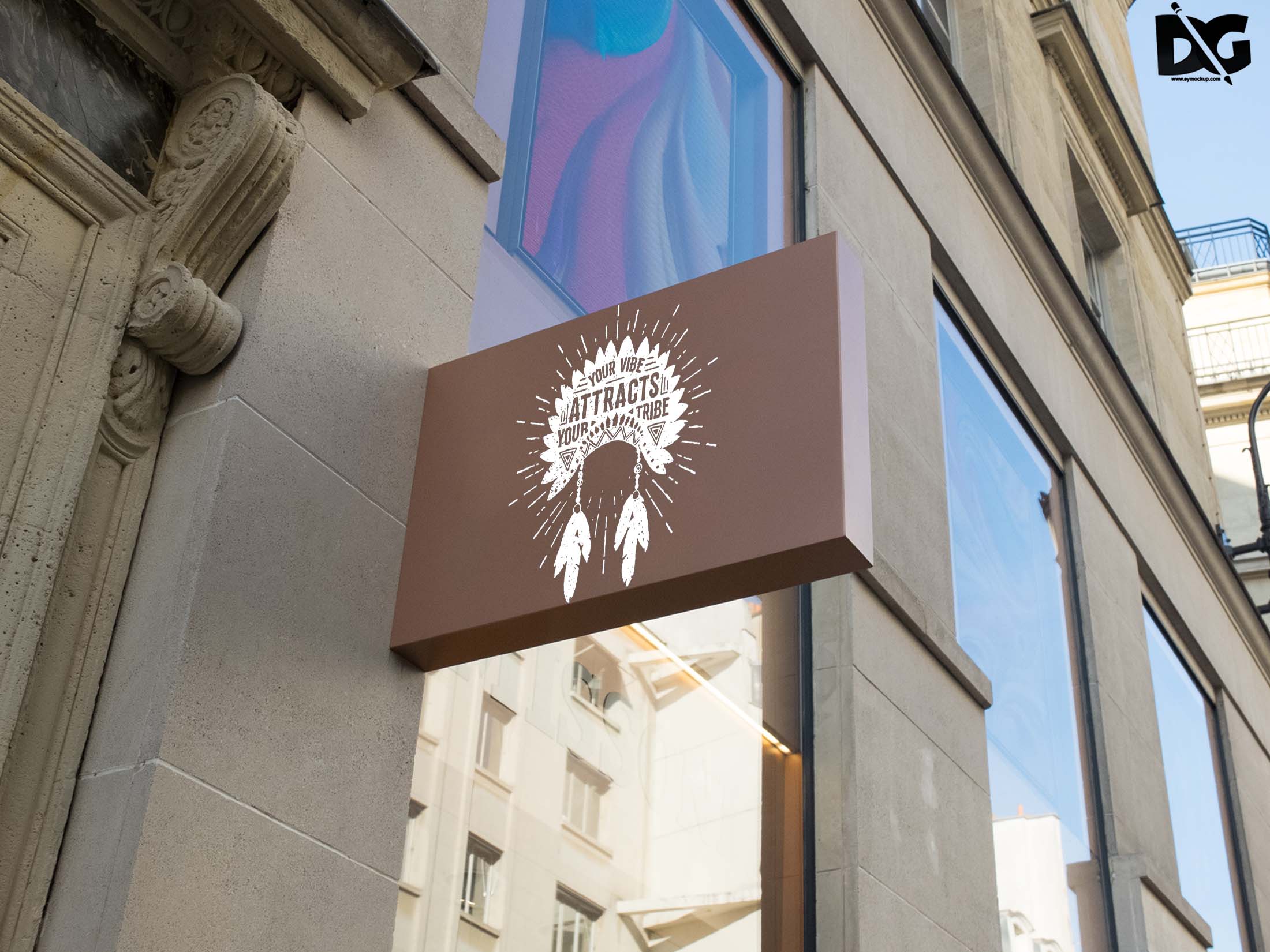 Realistic Street Shop Signs Mockup