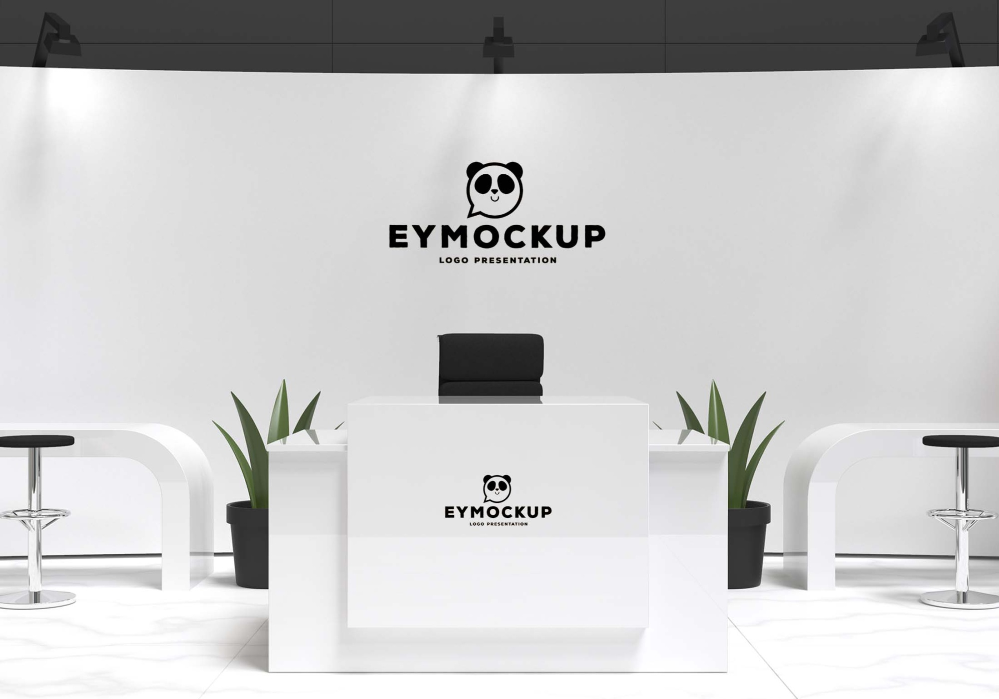 Stylish Hotel Reception Logo Mockup