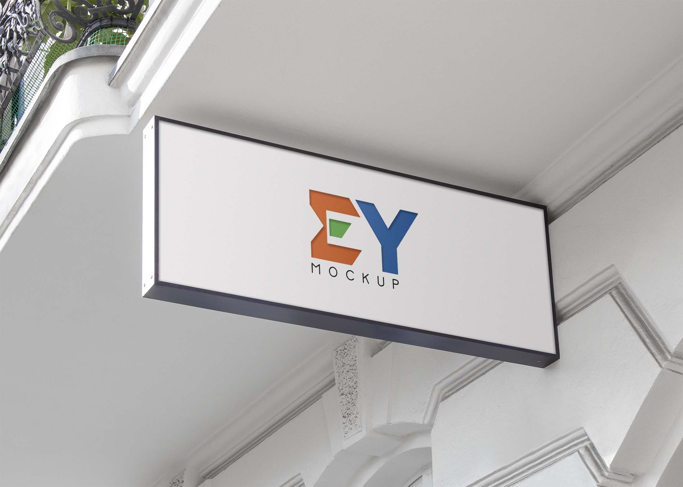 Realistic Outdoor Logo Sign Mockup