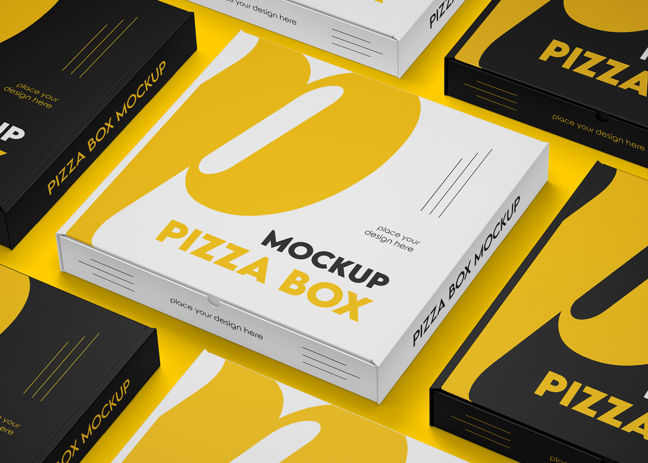 Free Paper Pizza Box Mockup Download
