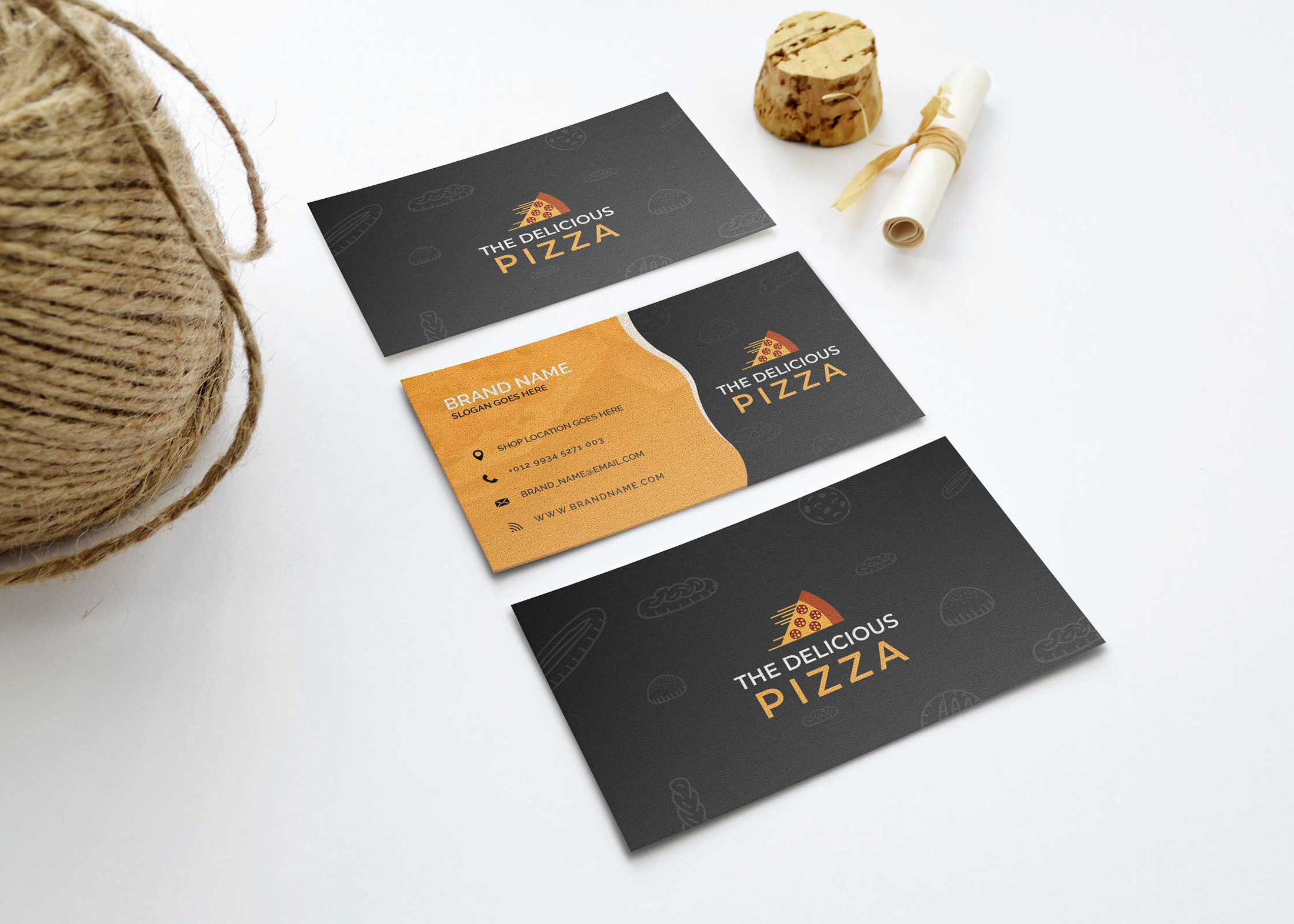 Pizza Business Card Mockup Free Download