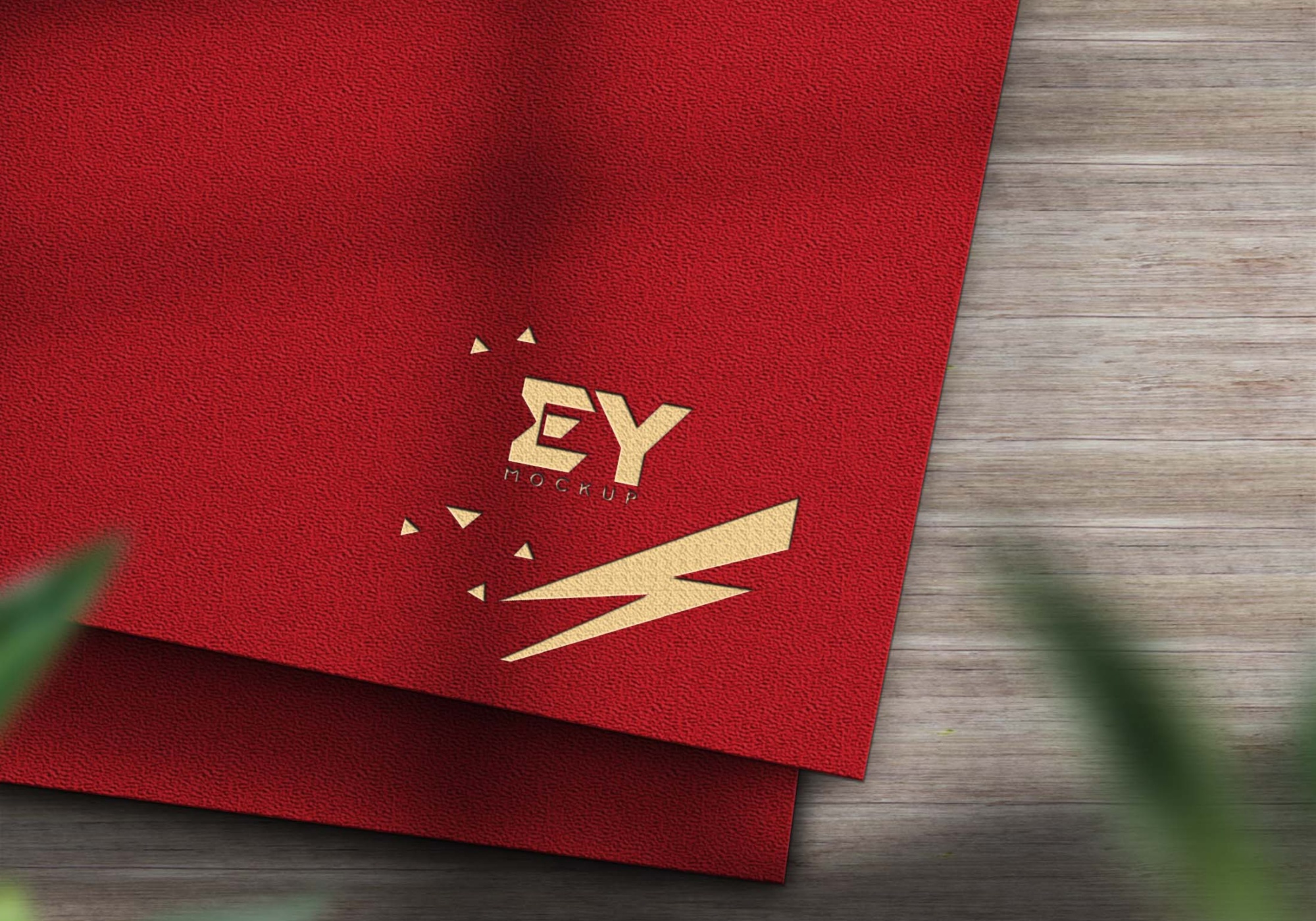 Red Texture Logo Mockup Download