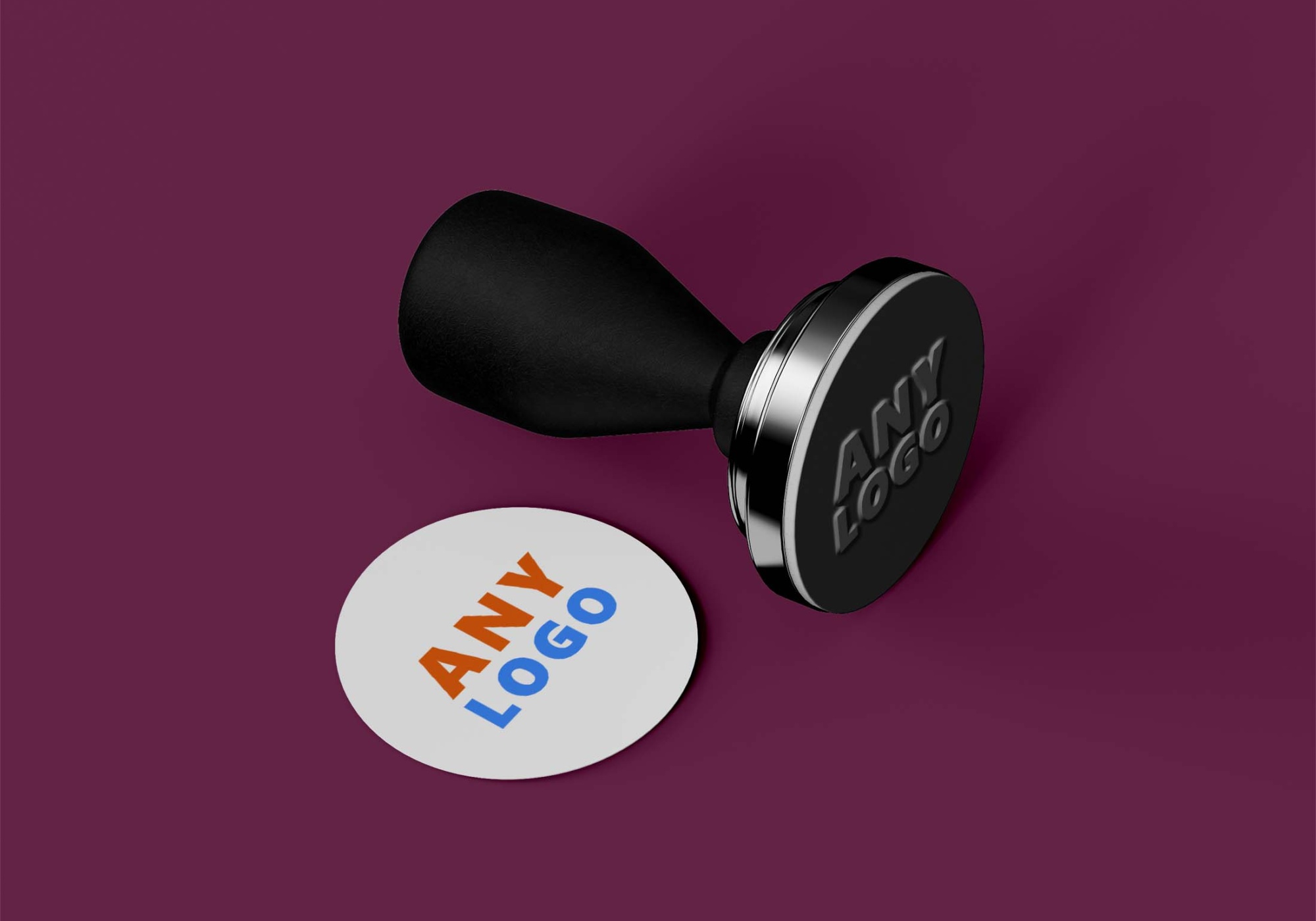 Free Round Stamp Mockup Download