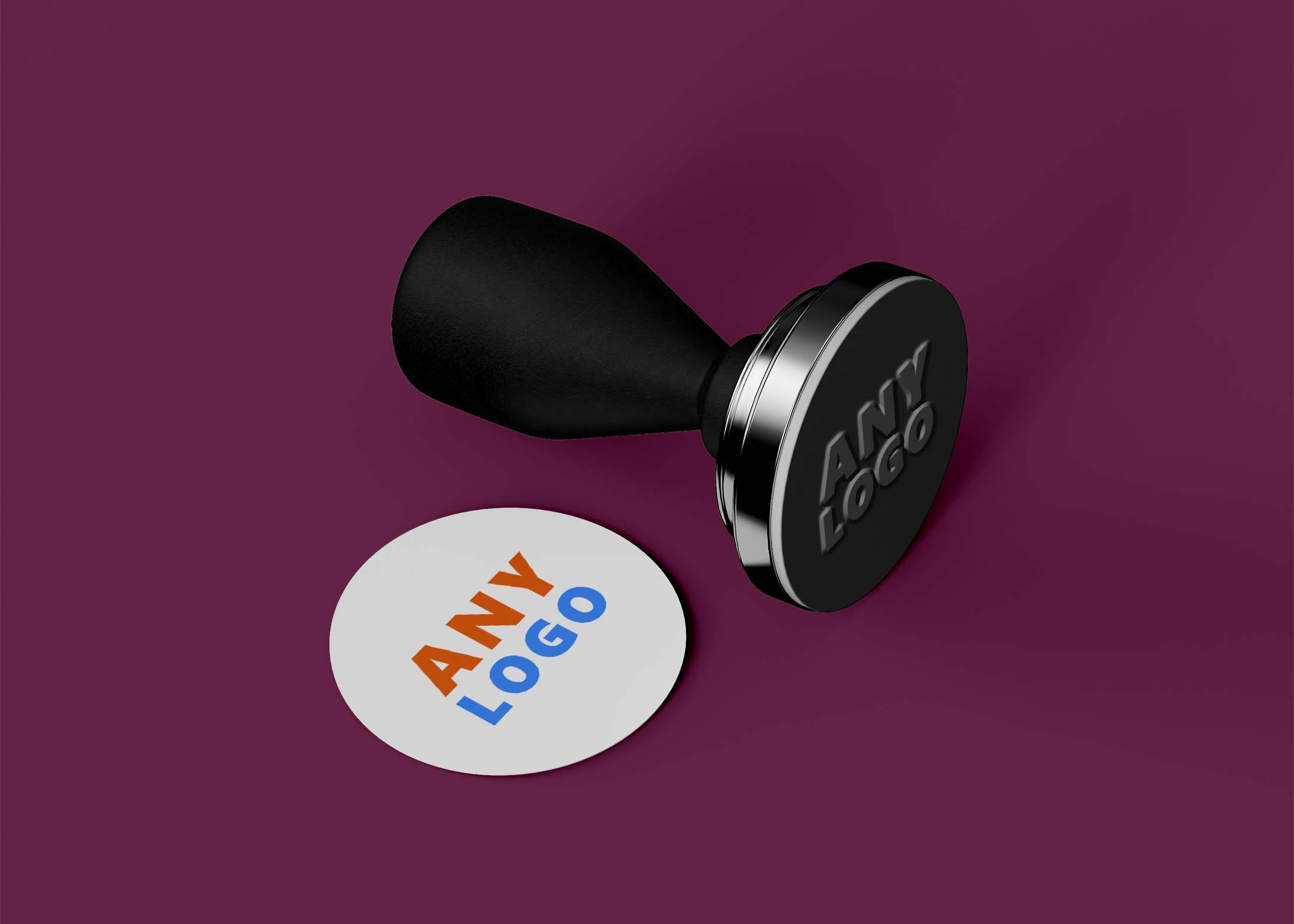 Free Round Stamp Mockup Download