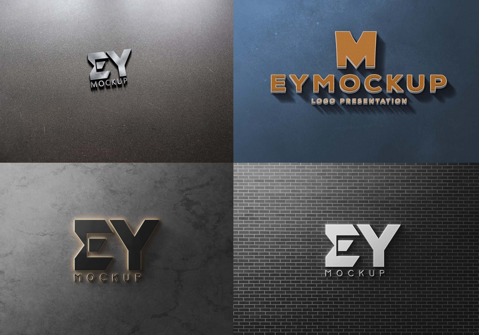 Downloadable 3D Text Mockup PSD