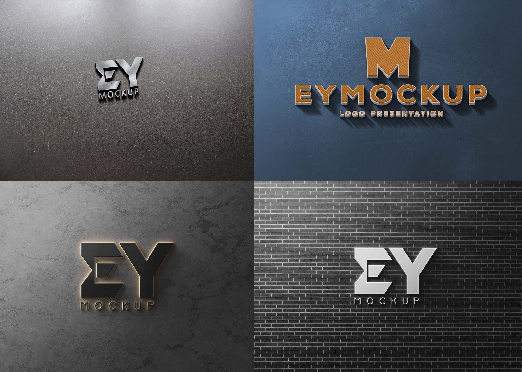 Downloadable 3D Text Mockup PSD