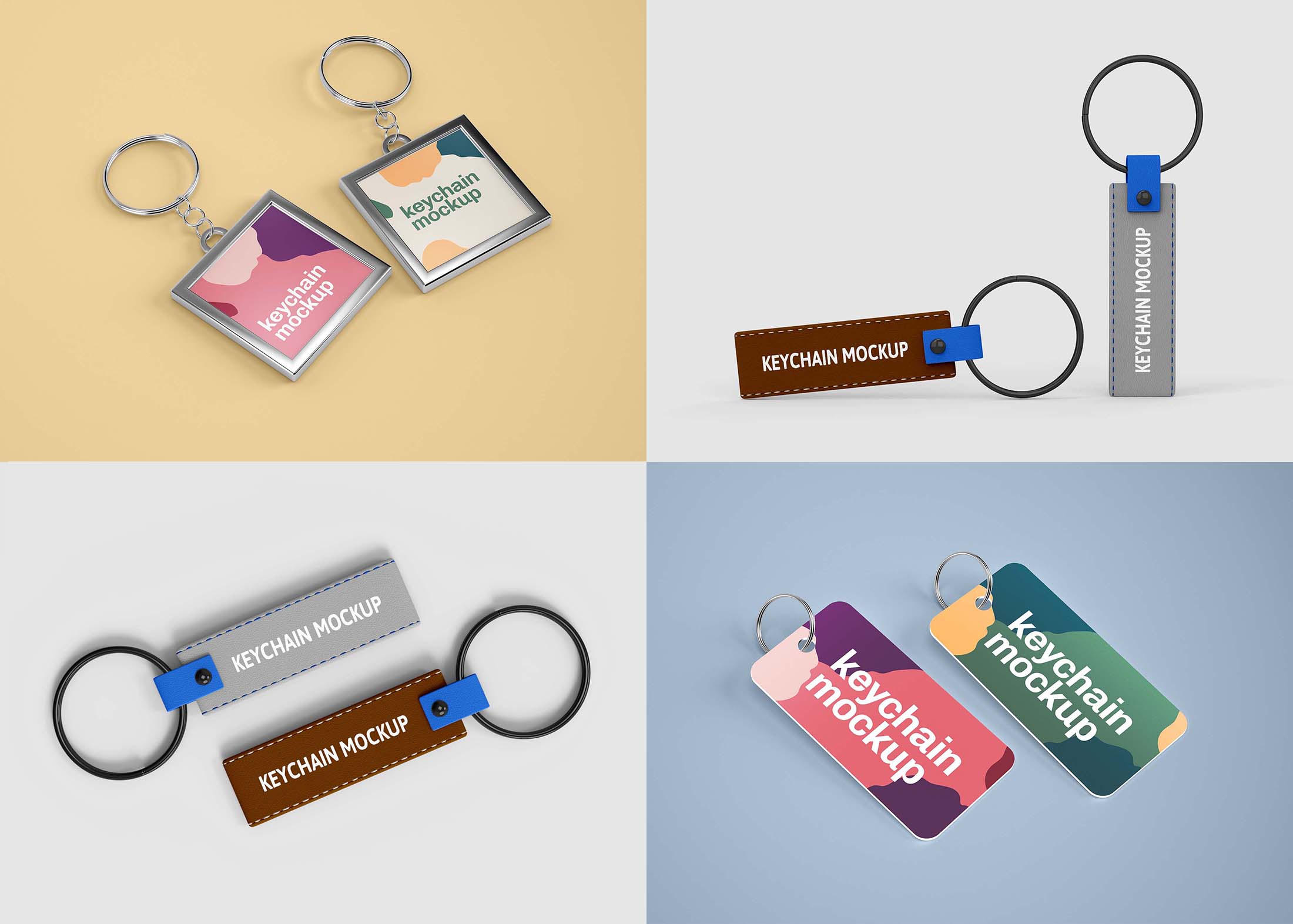 High-Quality Double Keychain Mockups