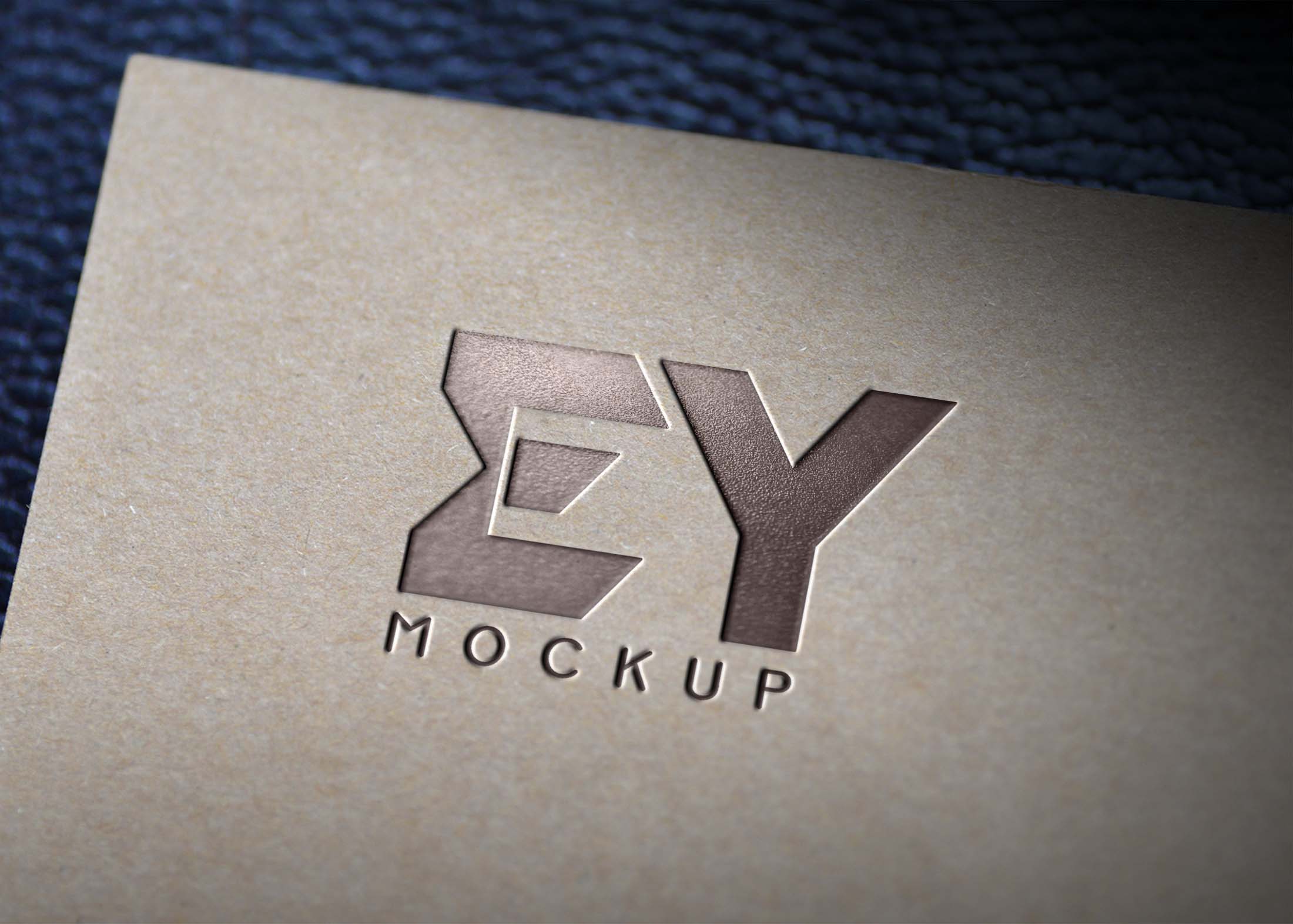 Stylish Grey Pressed Logo Mockup Free