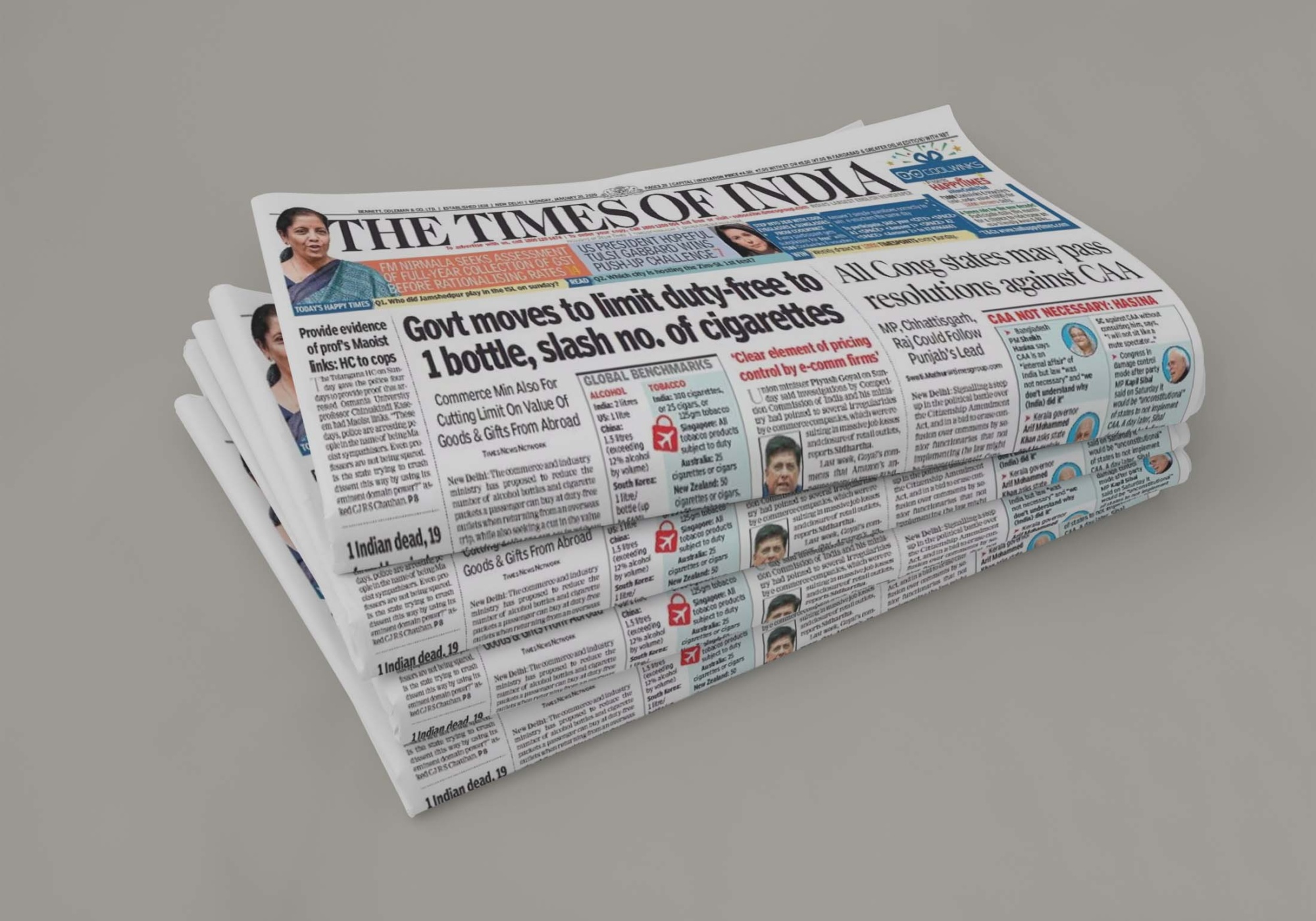 Realistic Half Folded Newspaper Mockup