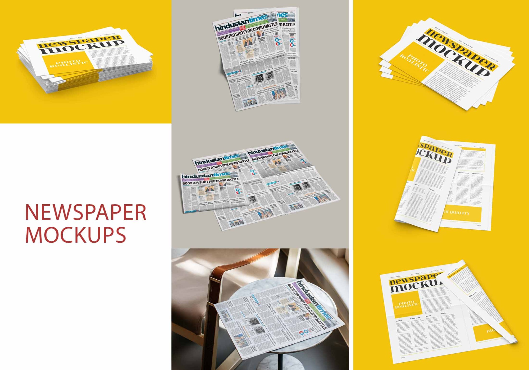 Stylish Newspaper Mockups for Designers