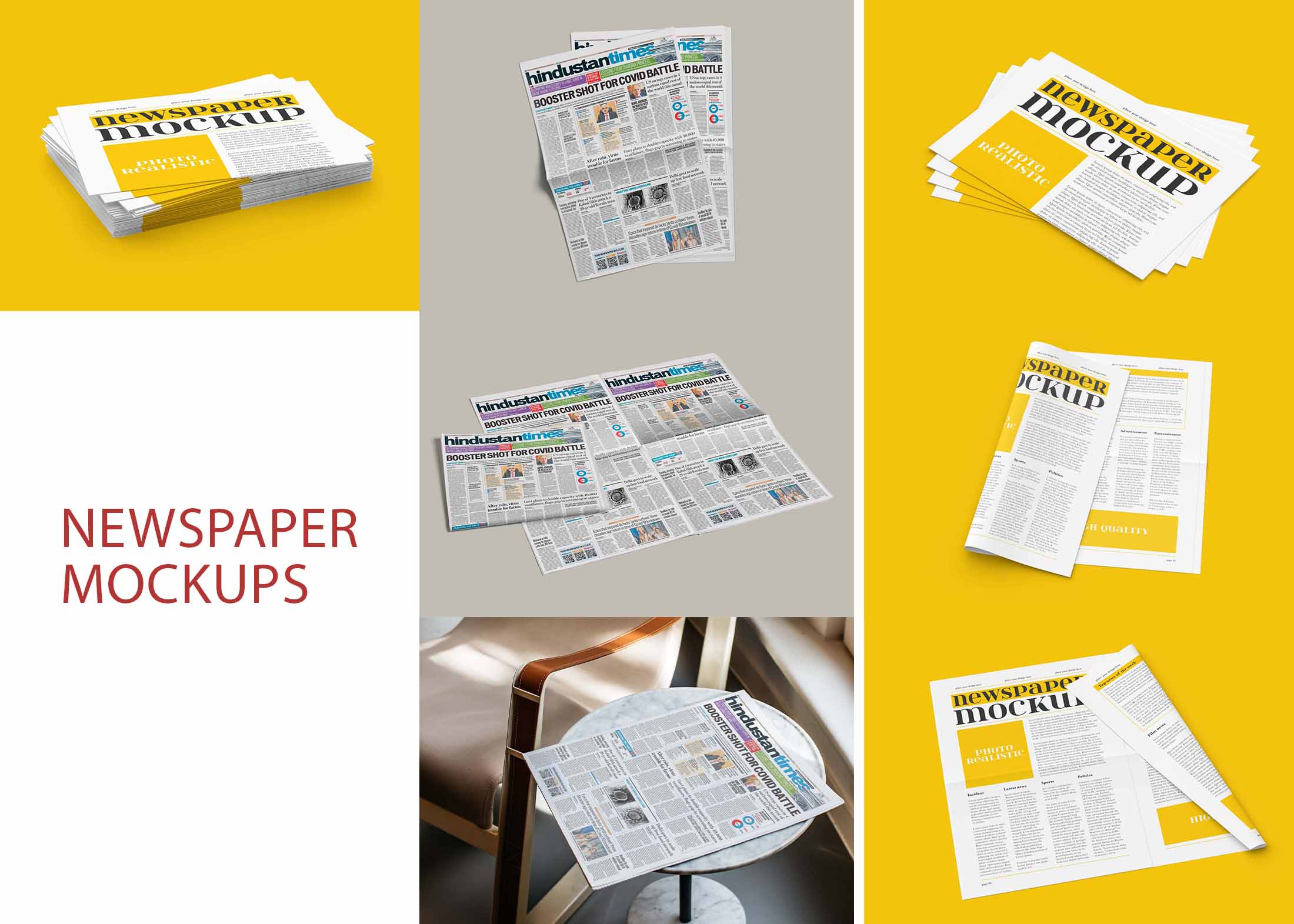 Newspaper Mockups Bundle