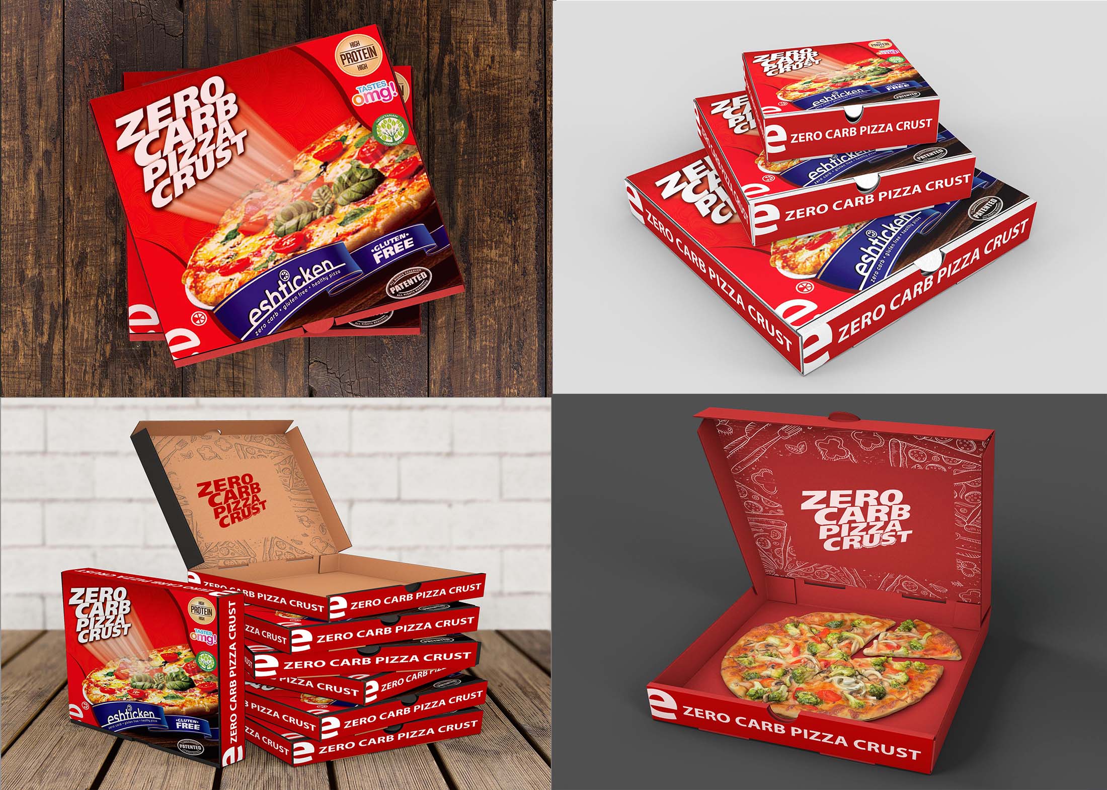 Creative Pizza Box Mockup Designs