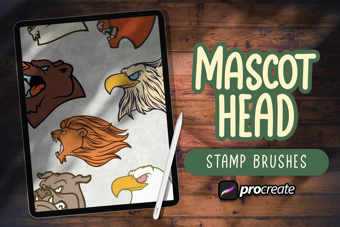 Procreate Mascot Head Stamp Brushes