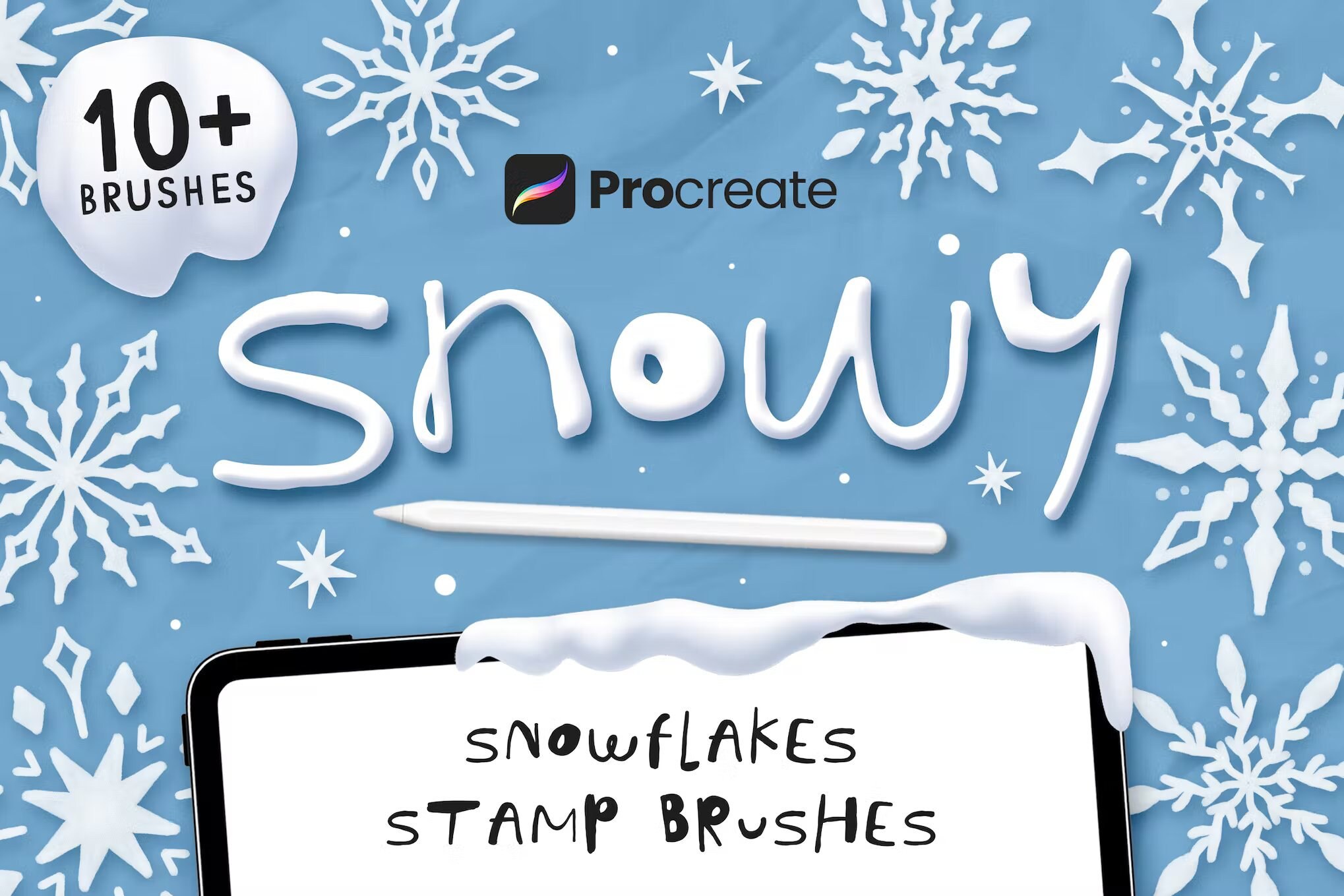 Create with Snowy Procreate Stamp Brushes