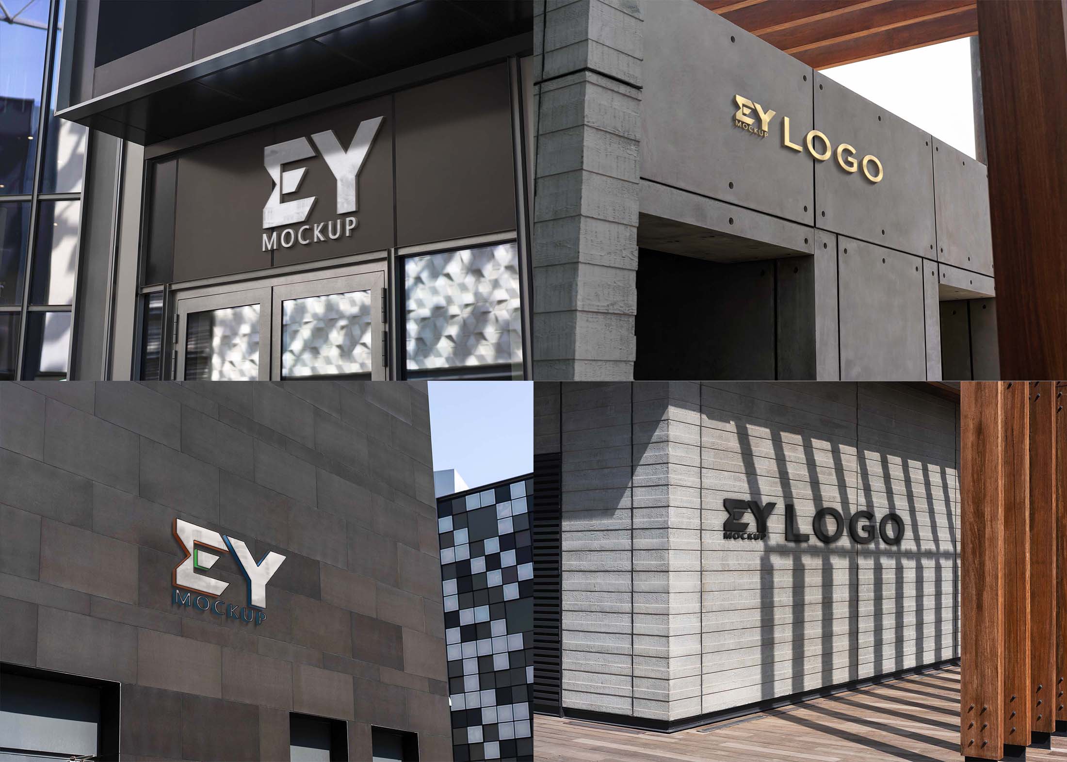 Creative Outer Wall Logo Mockup