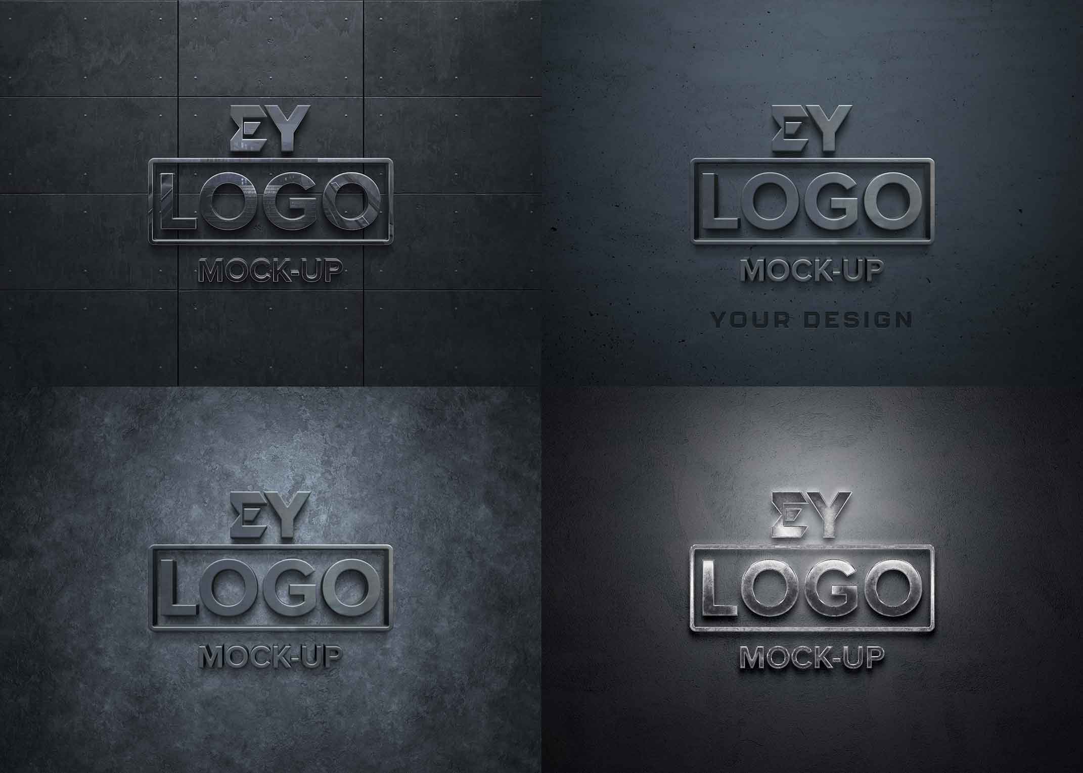 3D Text Effect Wall Mockup