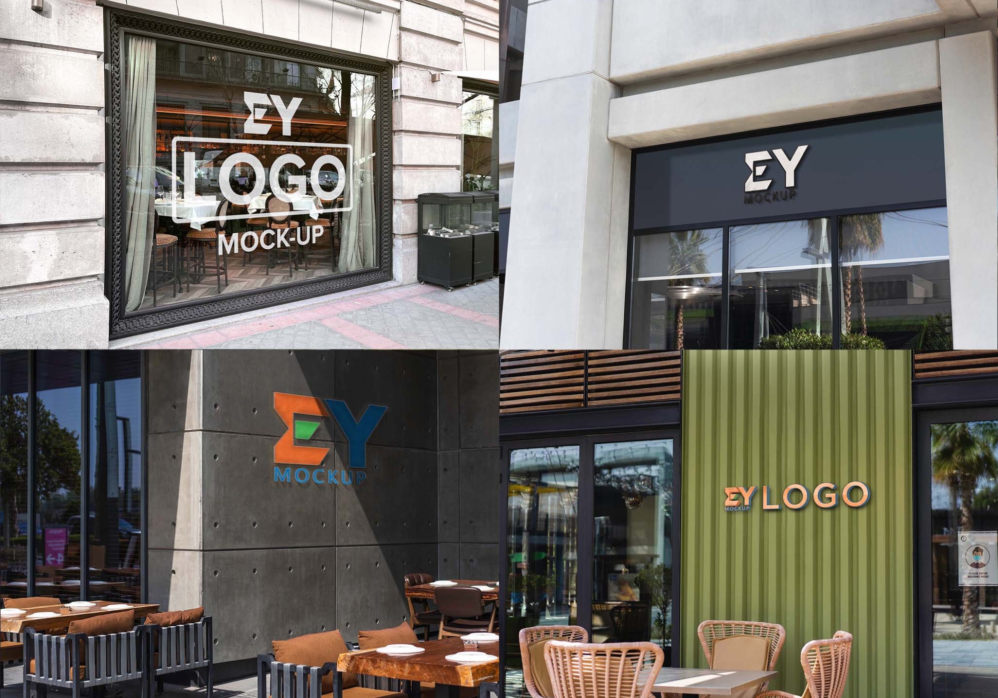 Stylish Cafe Logo Mockup Download