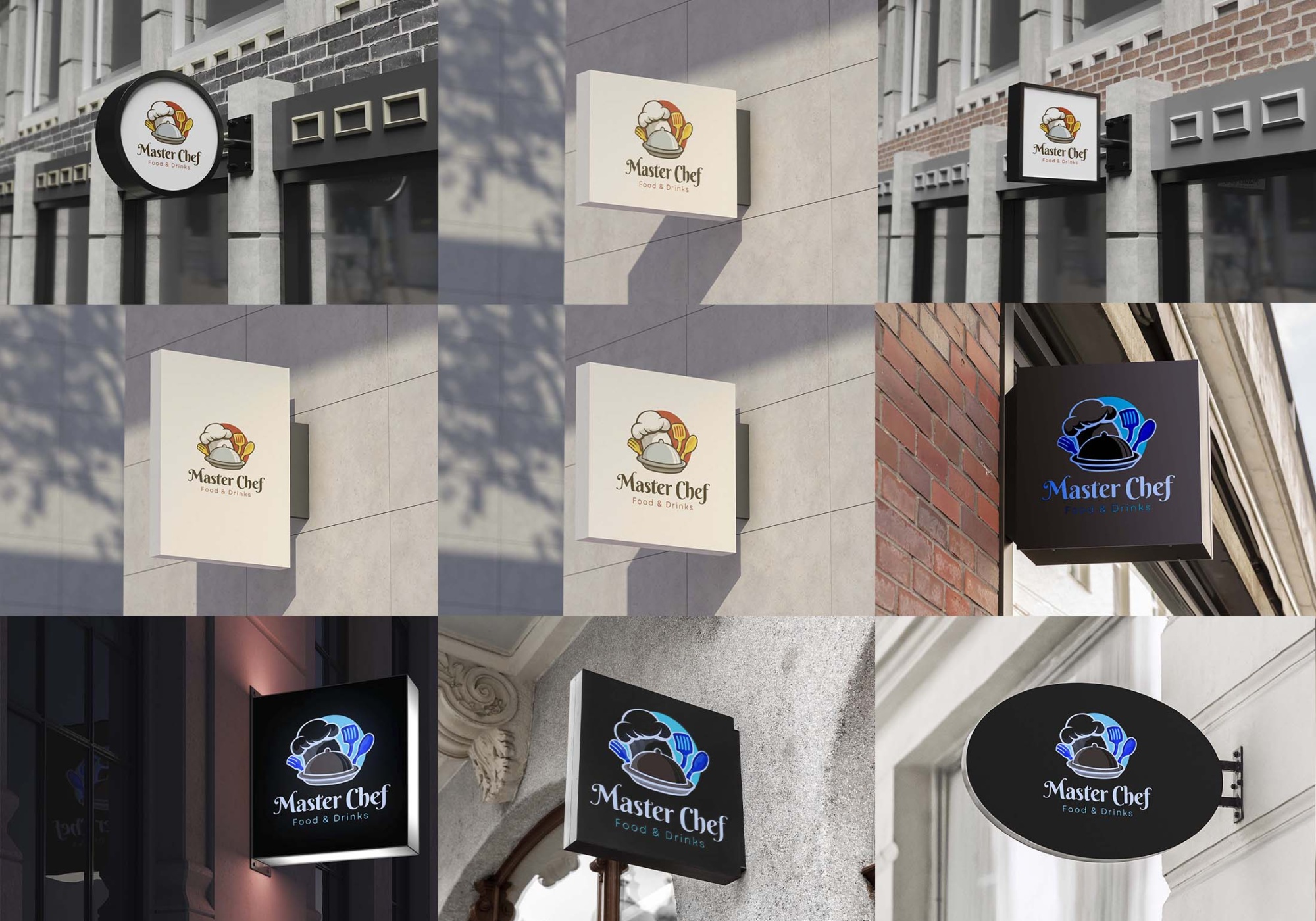 Stylish Restaurant Sign Mockup Download