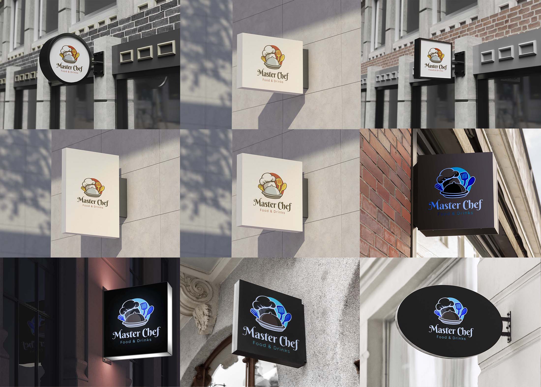 Stylish Restaurant Sign Mockup Download
