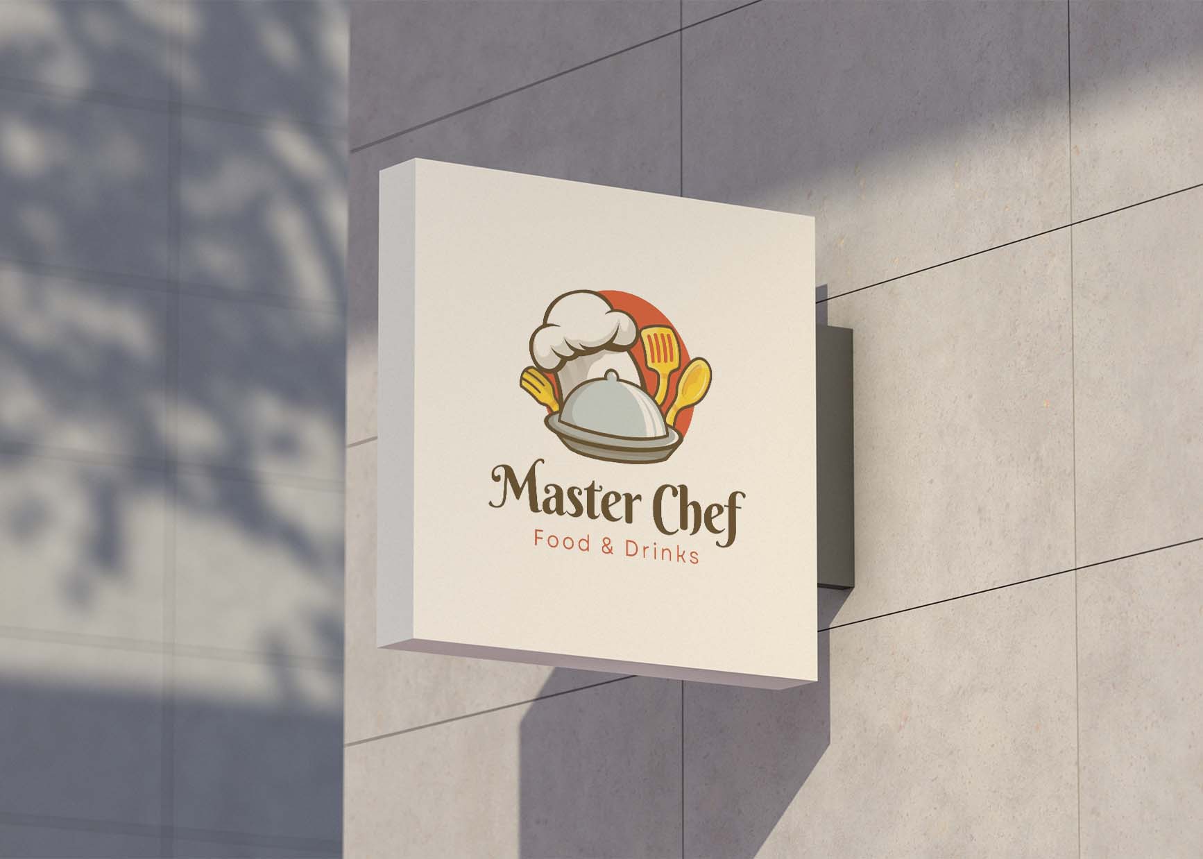 Stylish Restaurant Sign Mockup Download