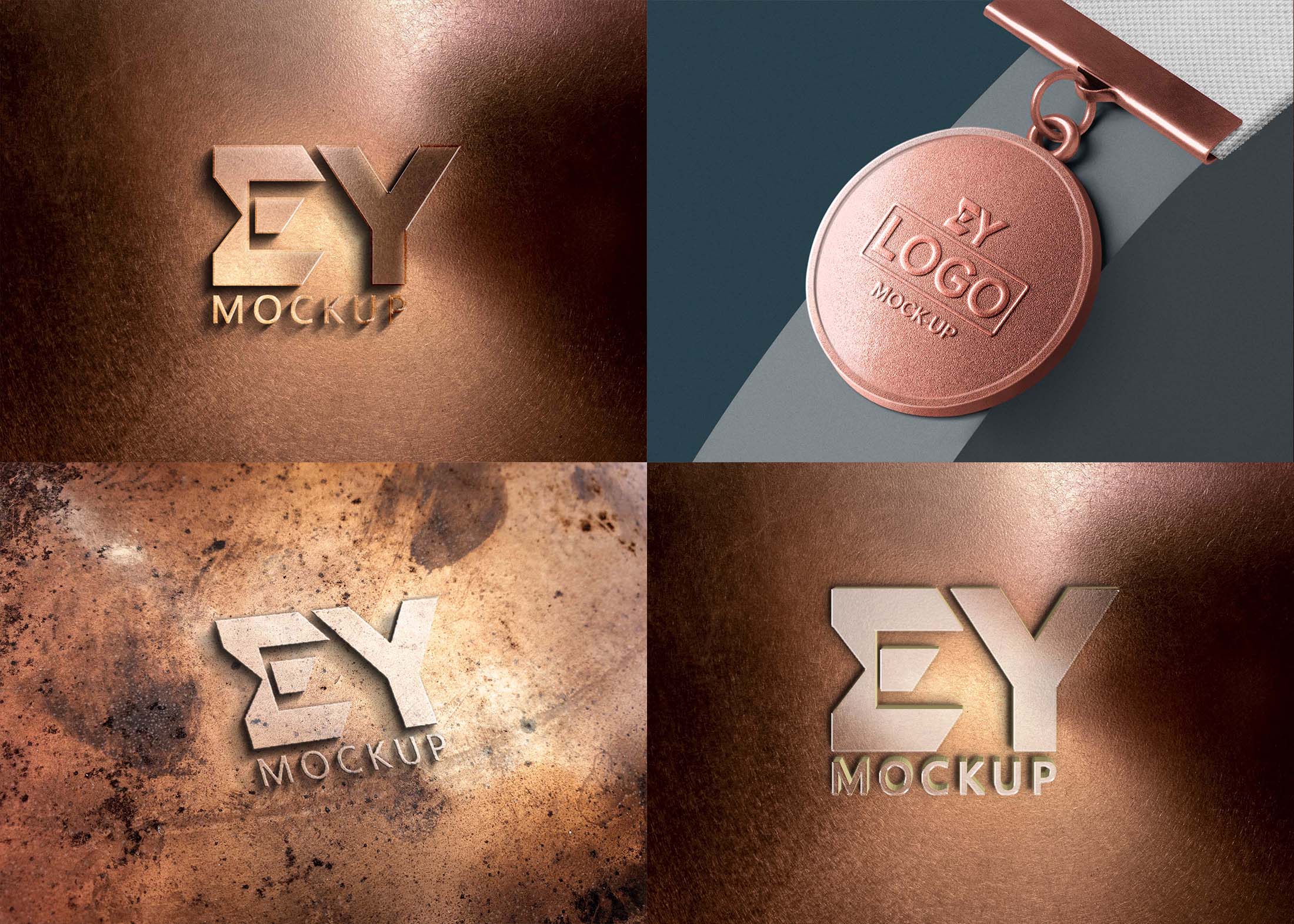 Elegant Copper Logo Mockup Download