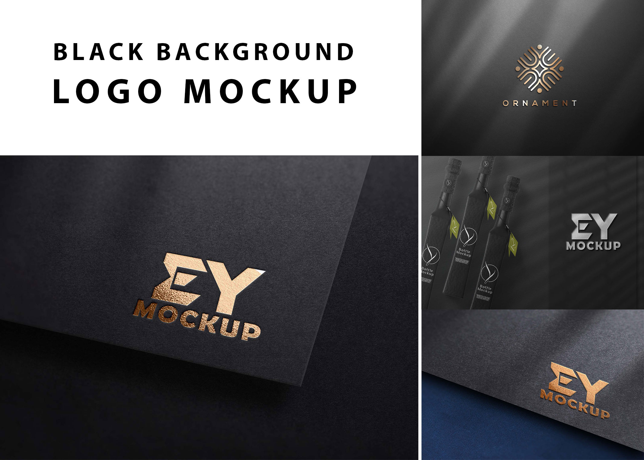 Free Black Background Logo Mockup Download