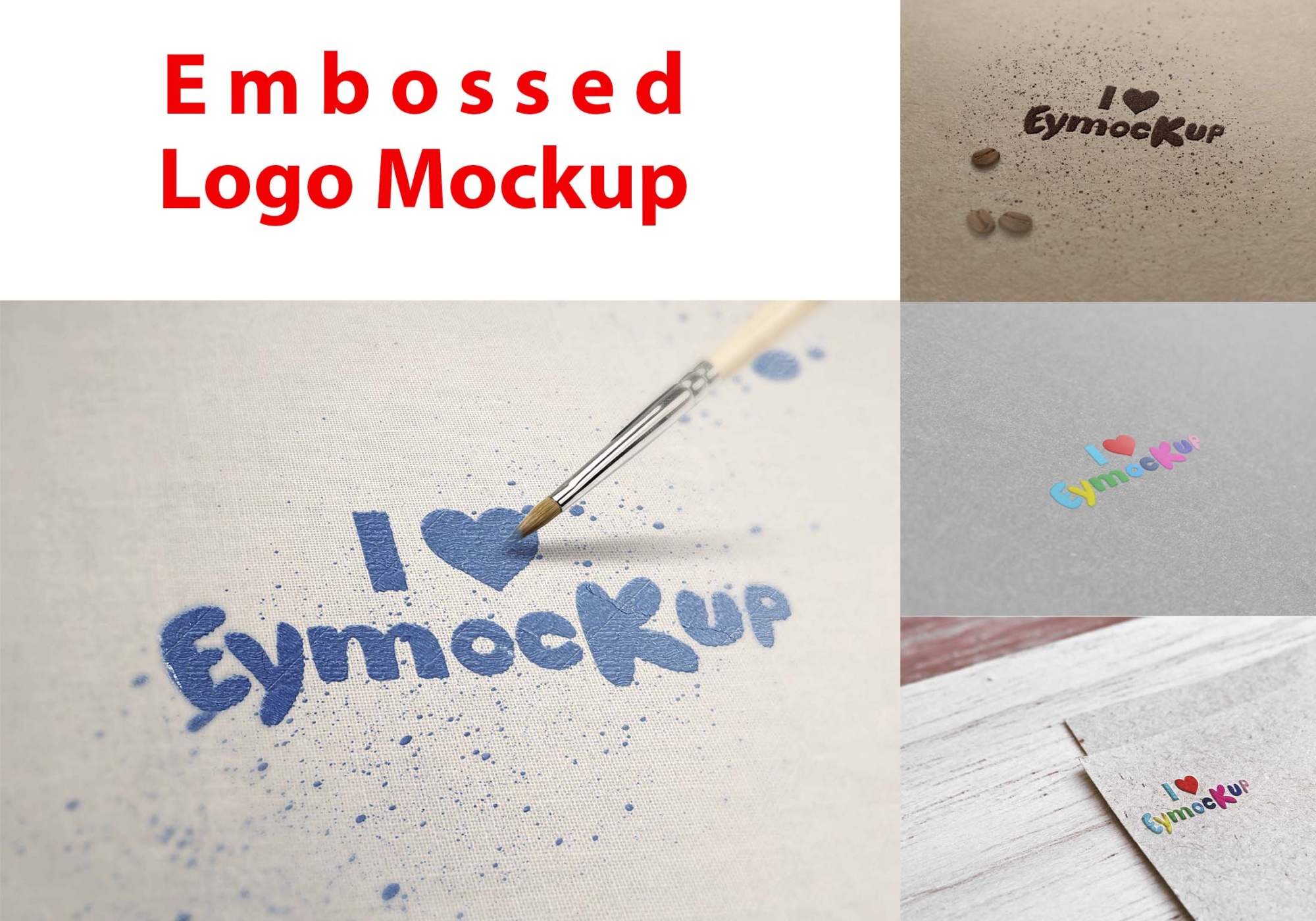 Free PSD Embossed Logo Mockup