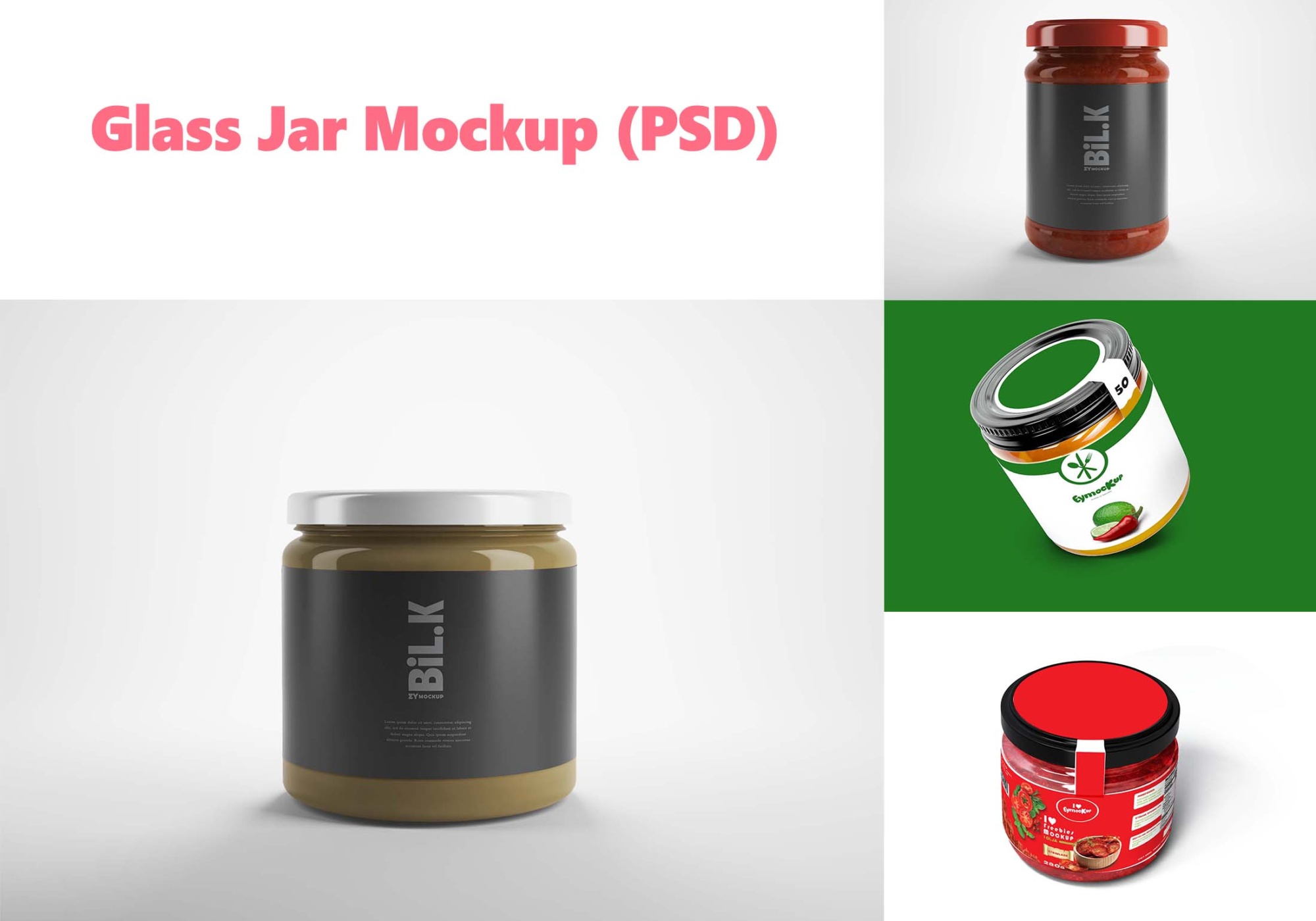 Free Glass Jar Mockup PSD Download