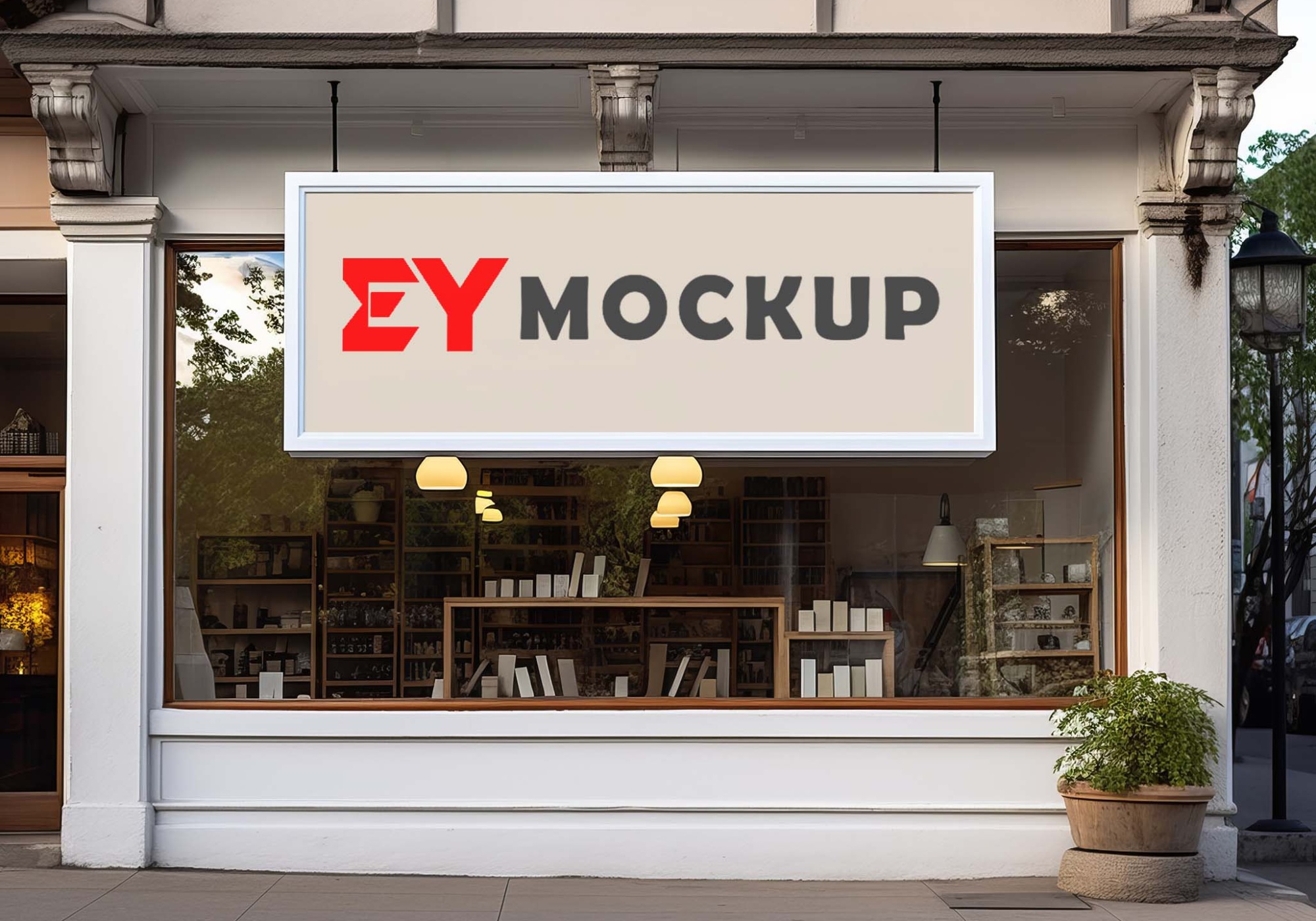 Mall Storefront Logo Mockup Download