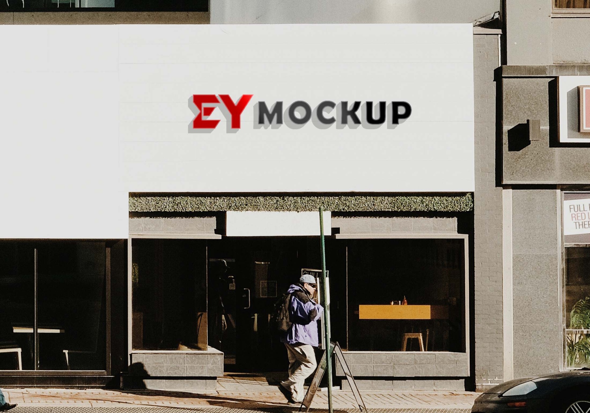 Mall Storefront Logo Mockup Download