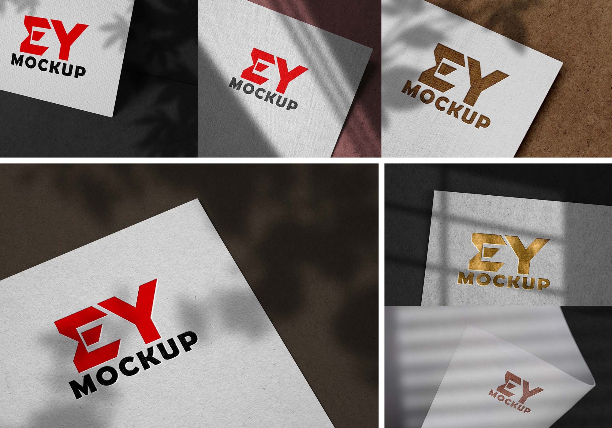 Free Paper Pressed Logo Mockup Download