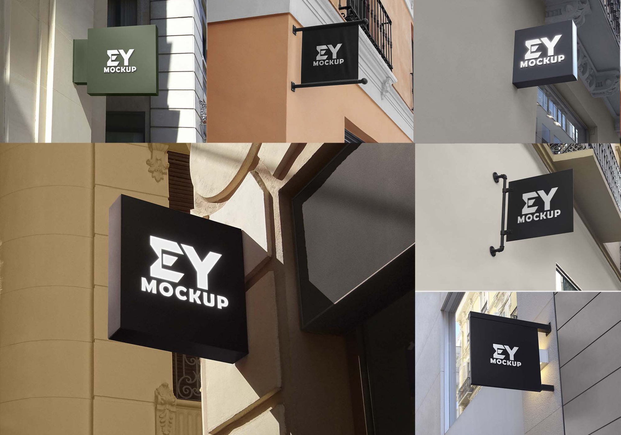 Free Square Sign Mockup for PSD