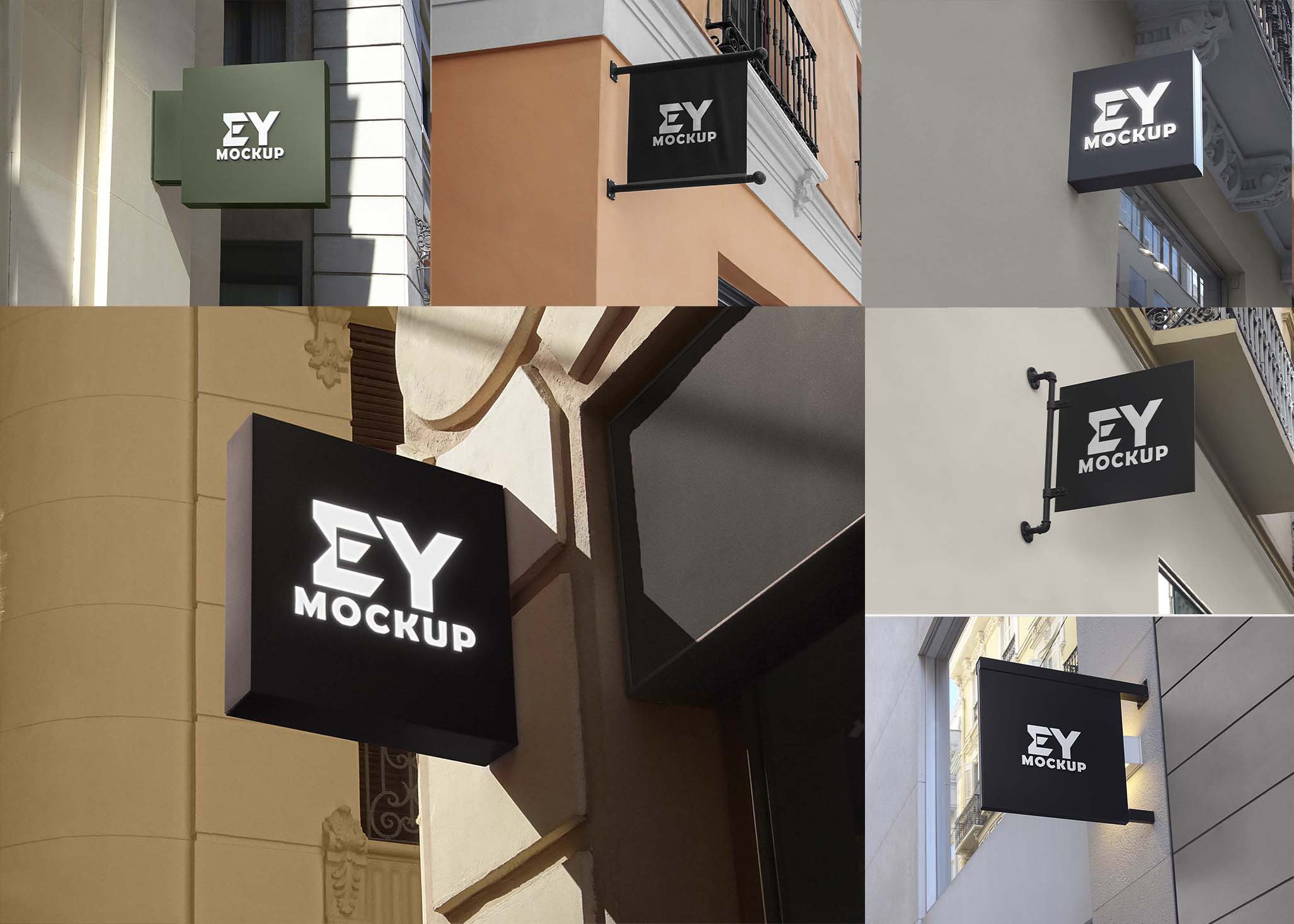 Free Square Sign Mockup for PSD