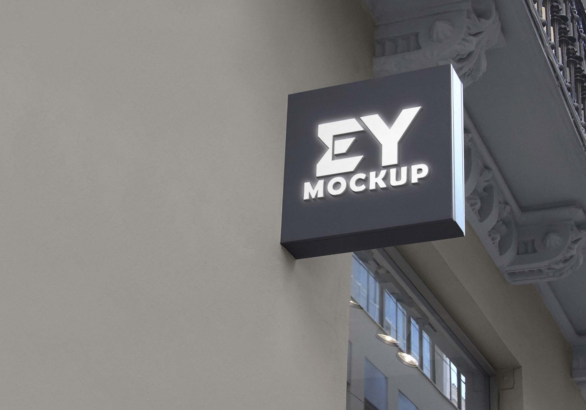 Free Square Sign Mockup for PSD