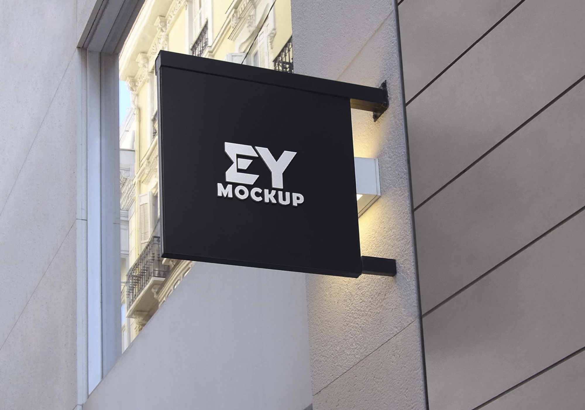 Free Square Sign Mockup for PSD