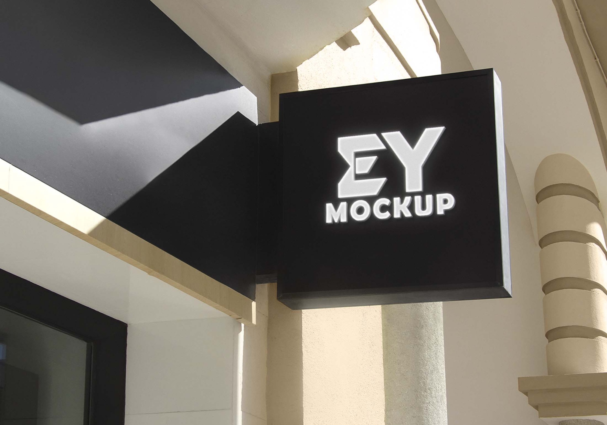 Free Square Sign Mockup for PSD