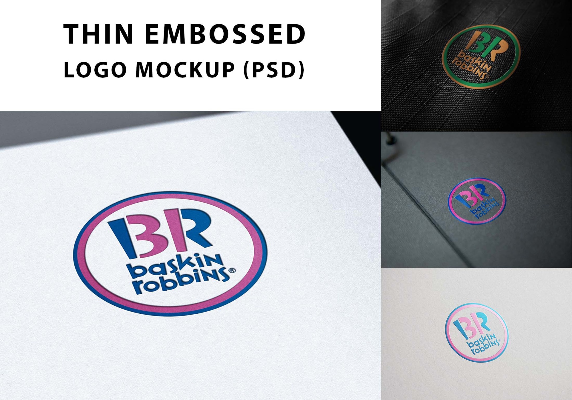 Elegant Thin Embossed Logo Mockup