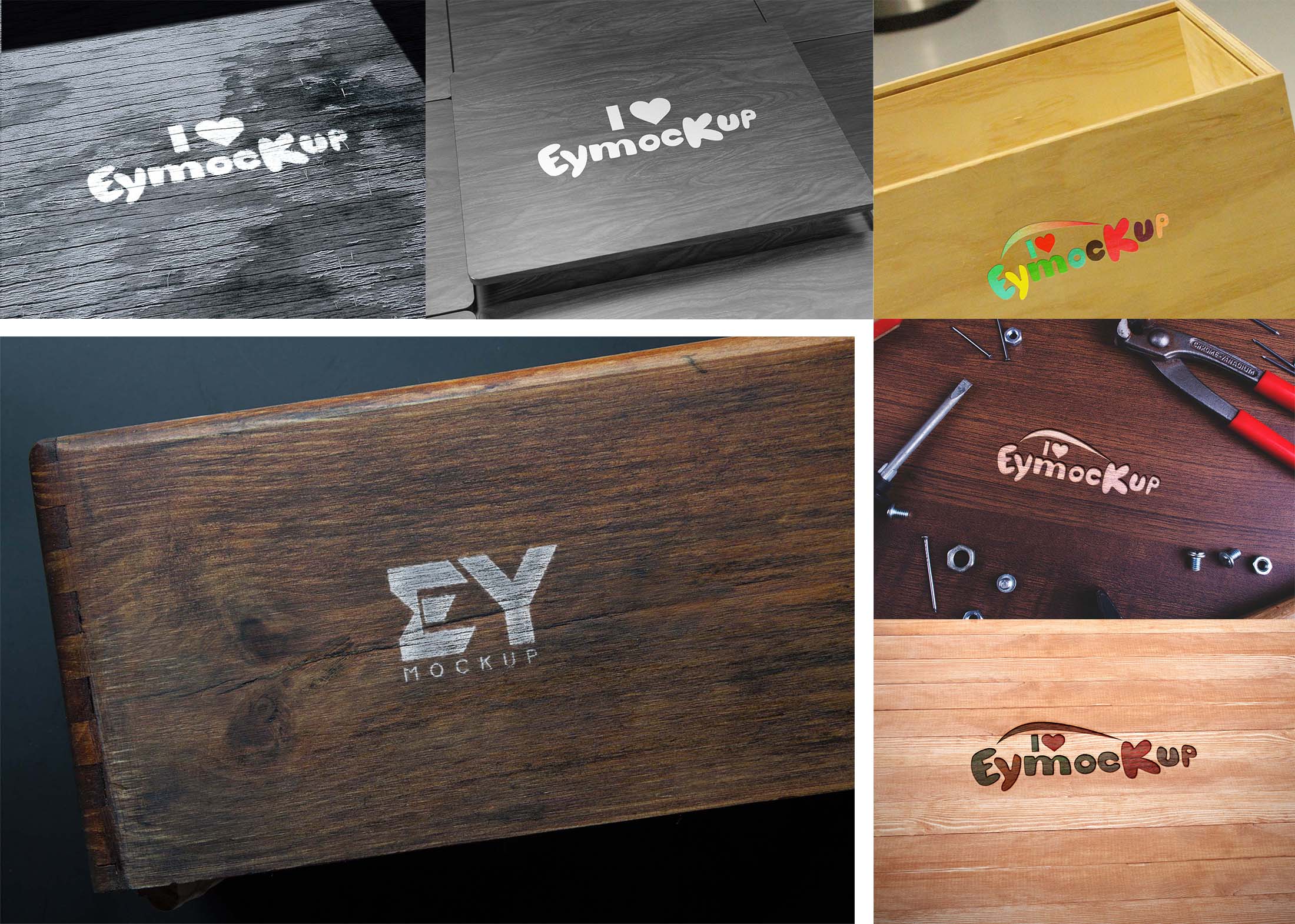 Elegant Wood Background Logo Mockup