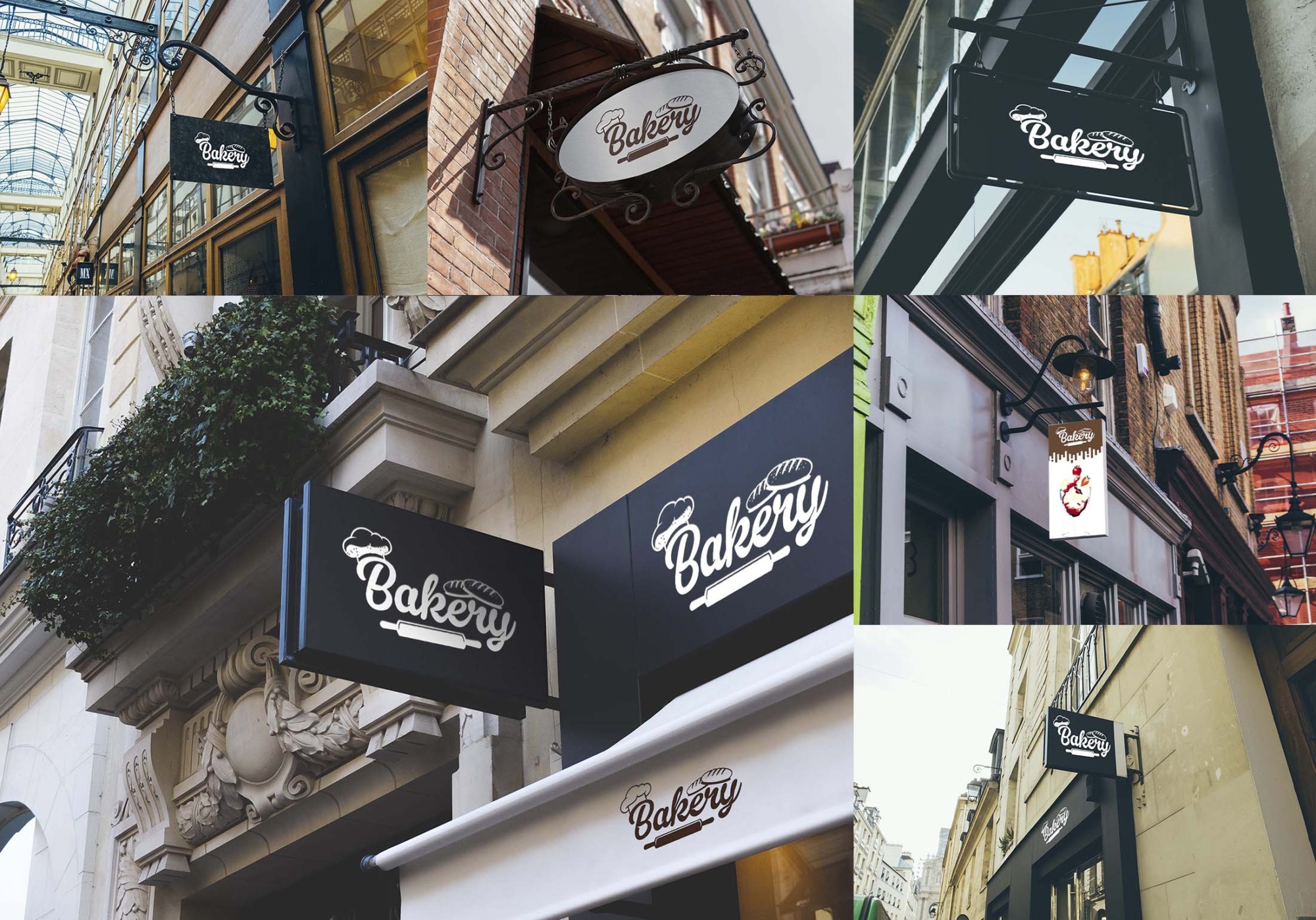 Realistic Bakery Store Sign Mockup