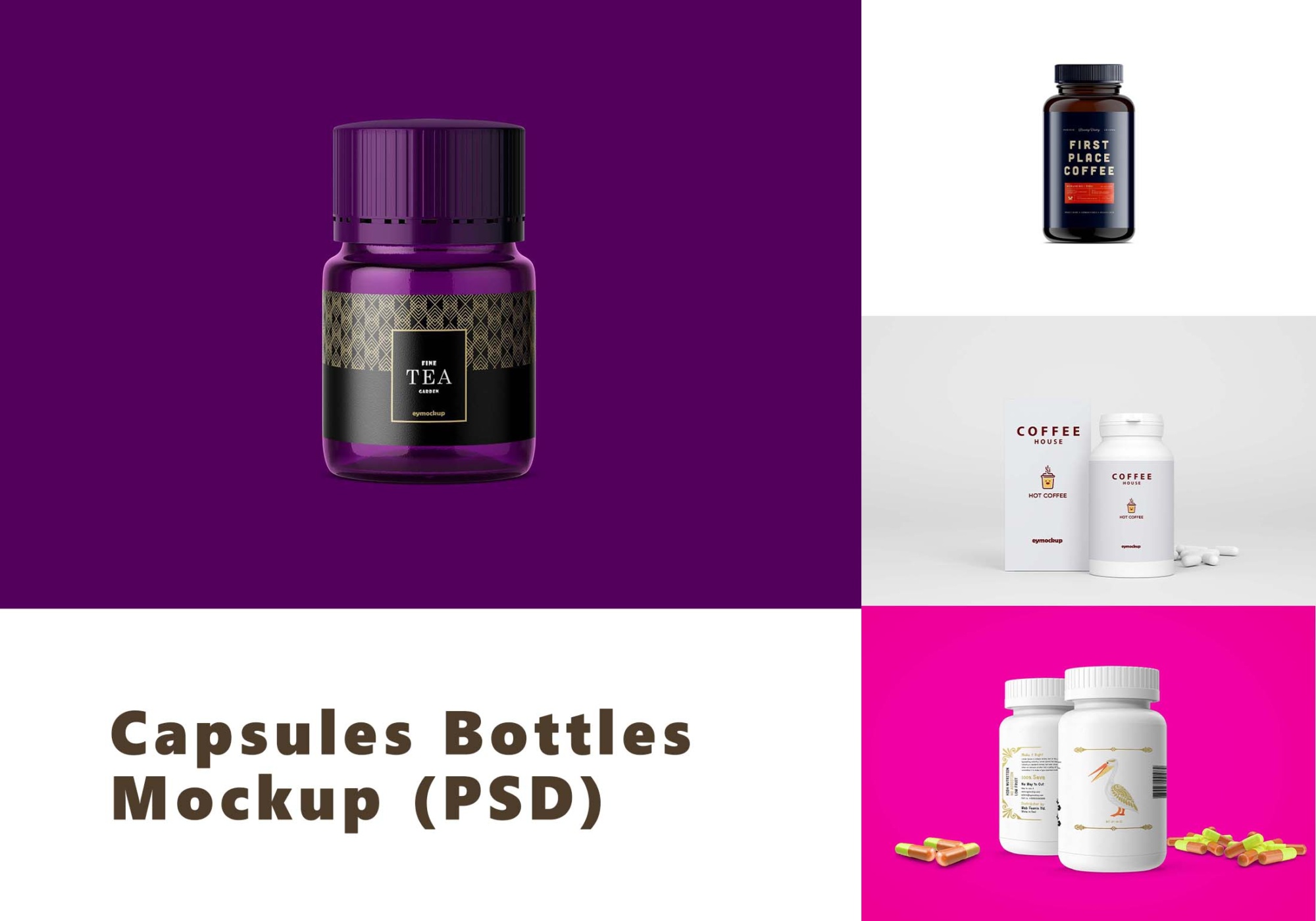 Free Capsules Bottles Mockup Download